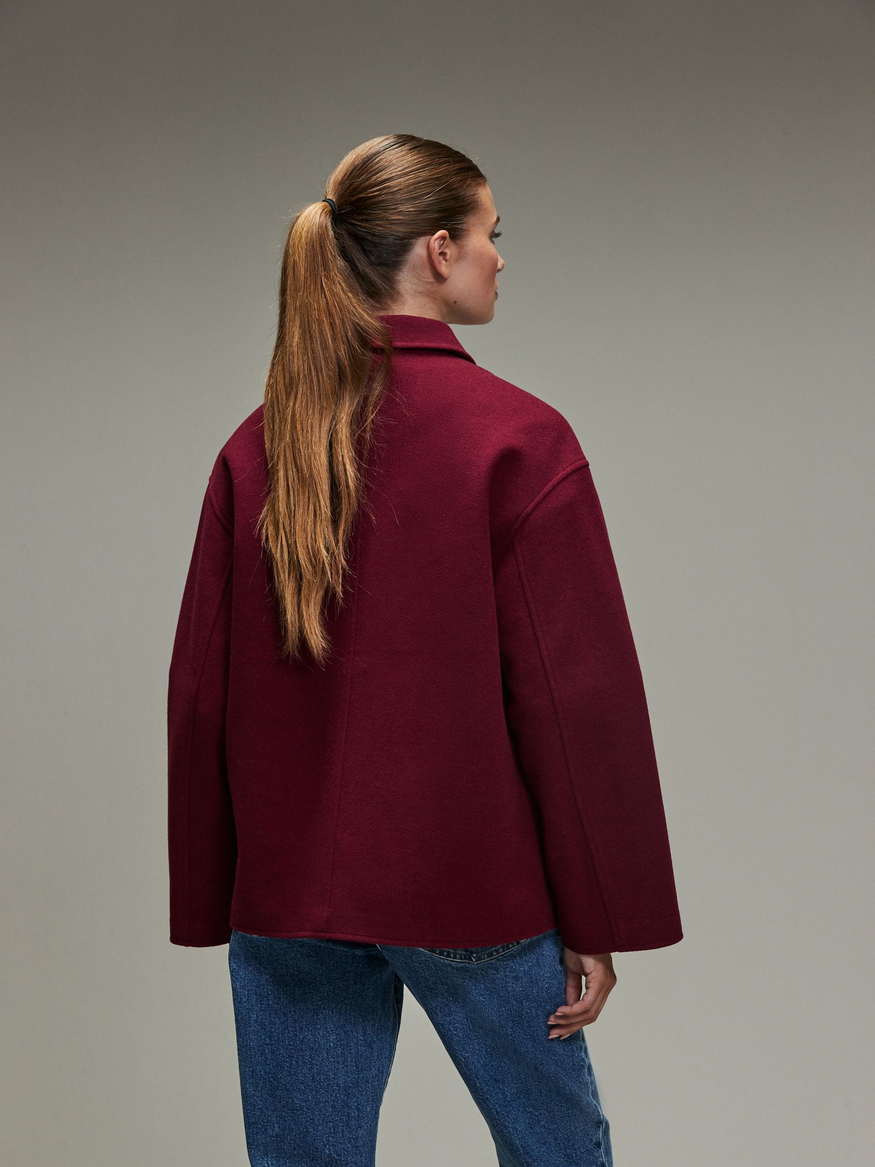 Buy Burgundy Red Brushed Collared Jacket from the Next UK online shop