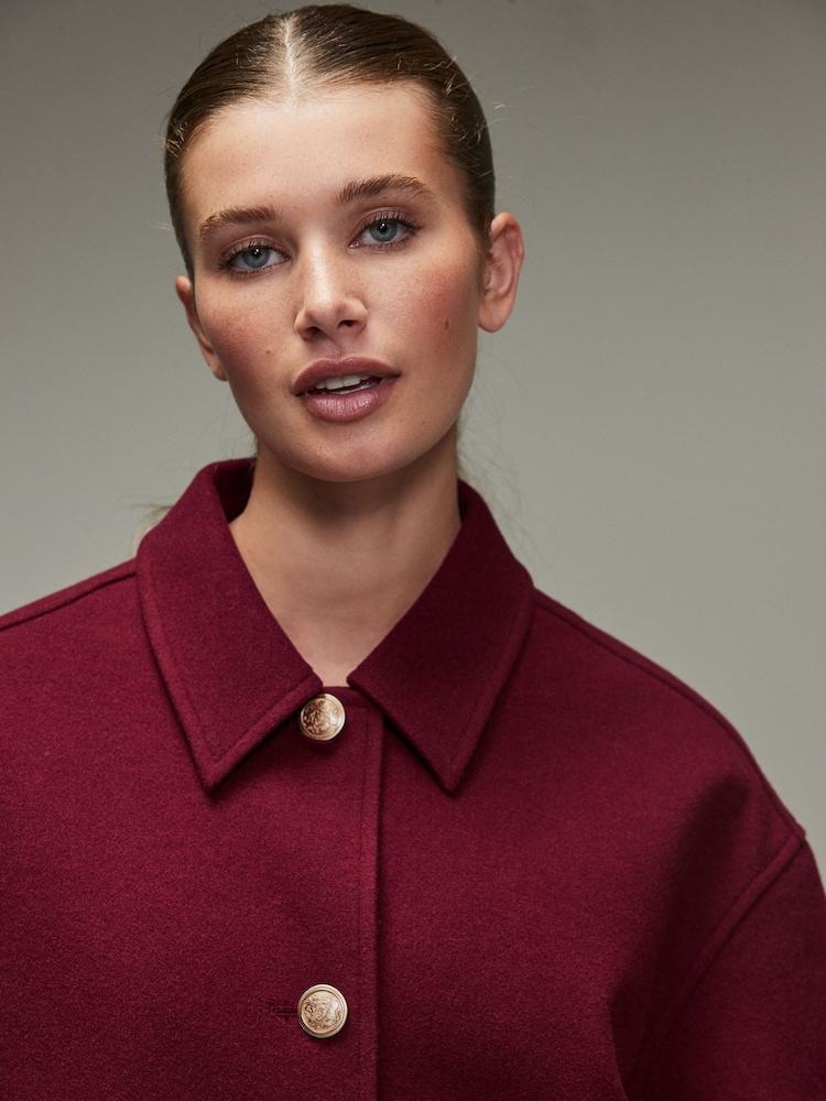 Buy Burgundy Red - Brushed Collared Jacket from Next Hong Kong