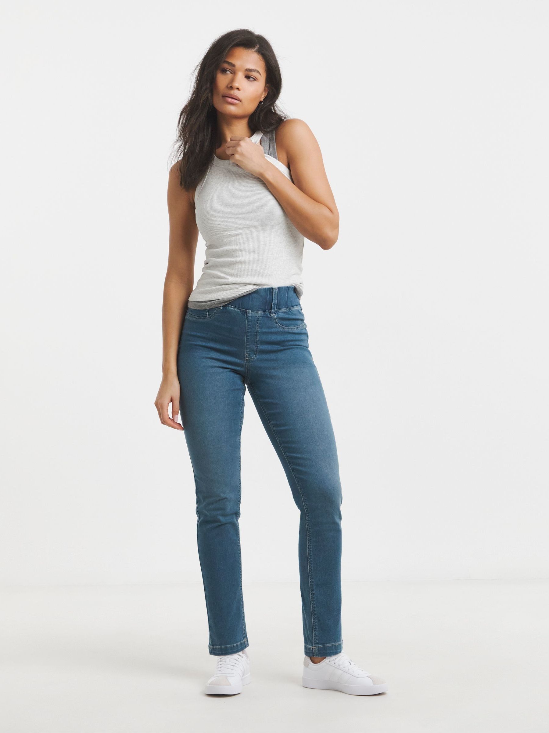 Buy Simply Be Blue Slim Pull On Jeggings from the Next UK online shop