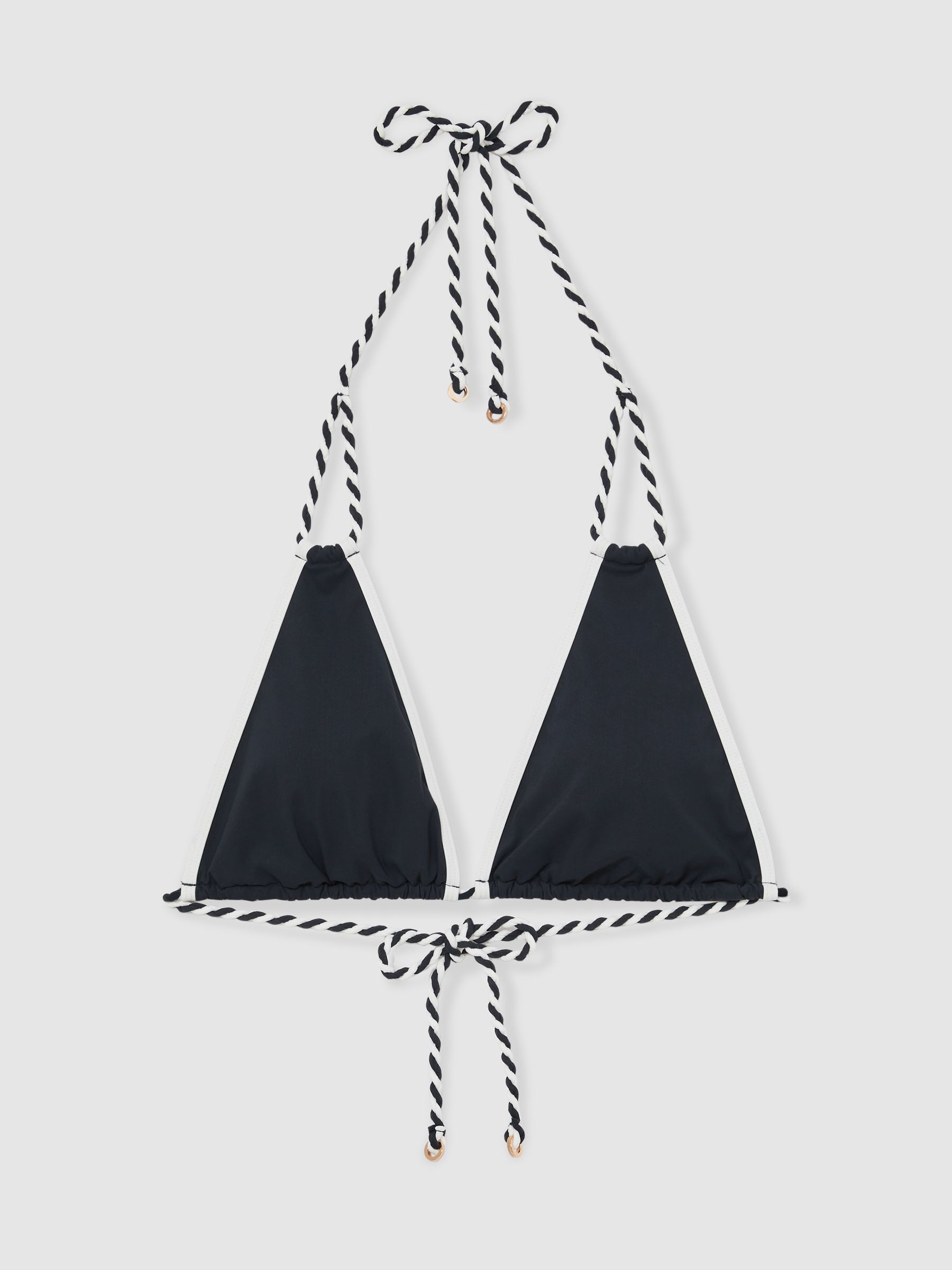 Buy Reiss Navy/White Effie Triangle Twist-Strap Bikini Top from the ...