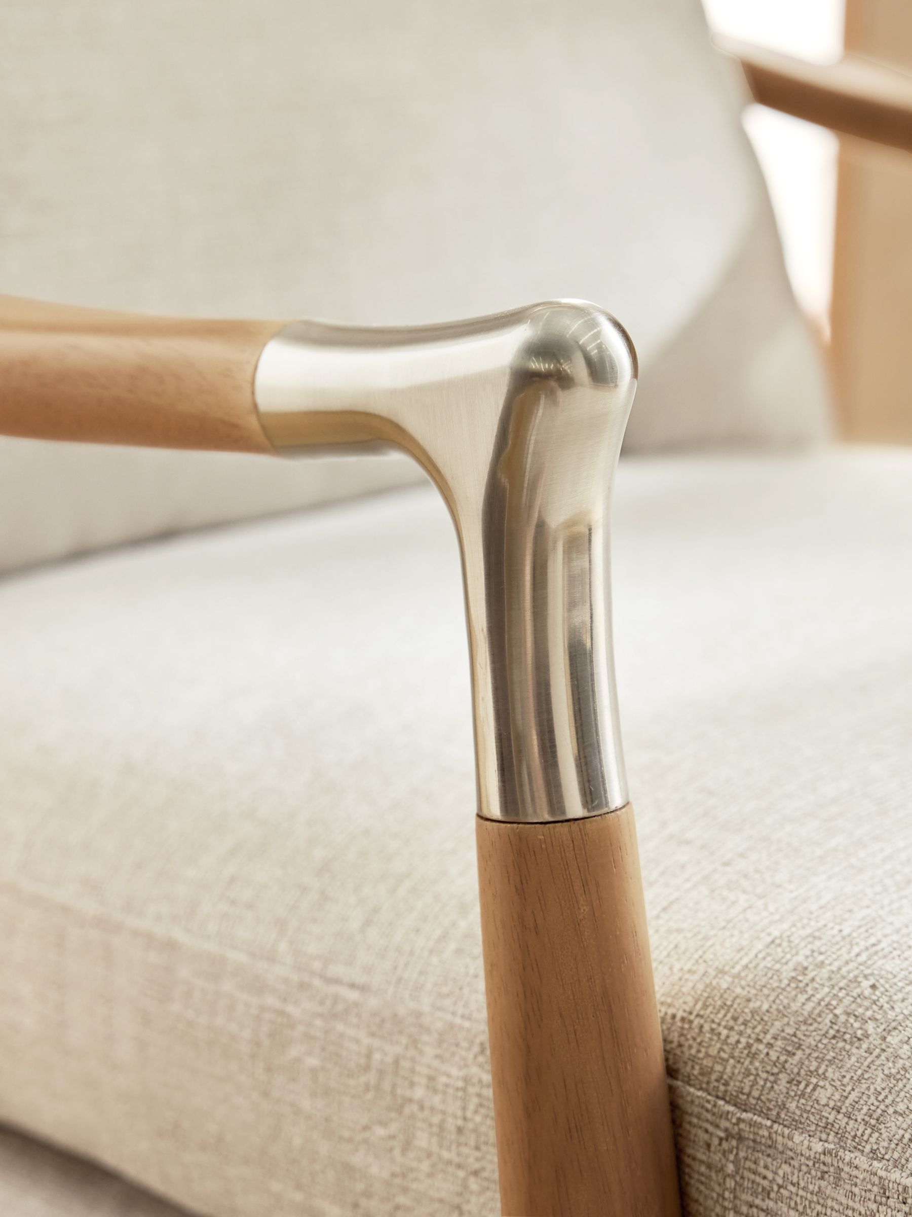Buy Tweedy Plain Light Natural Flinton High Back Wooden Accent Chair ...