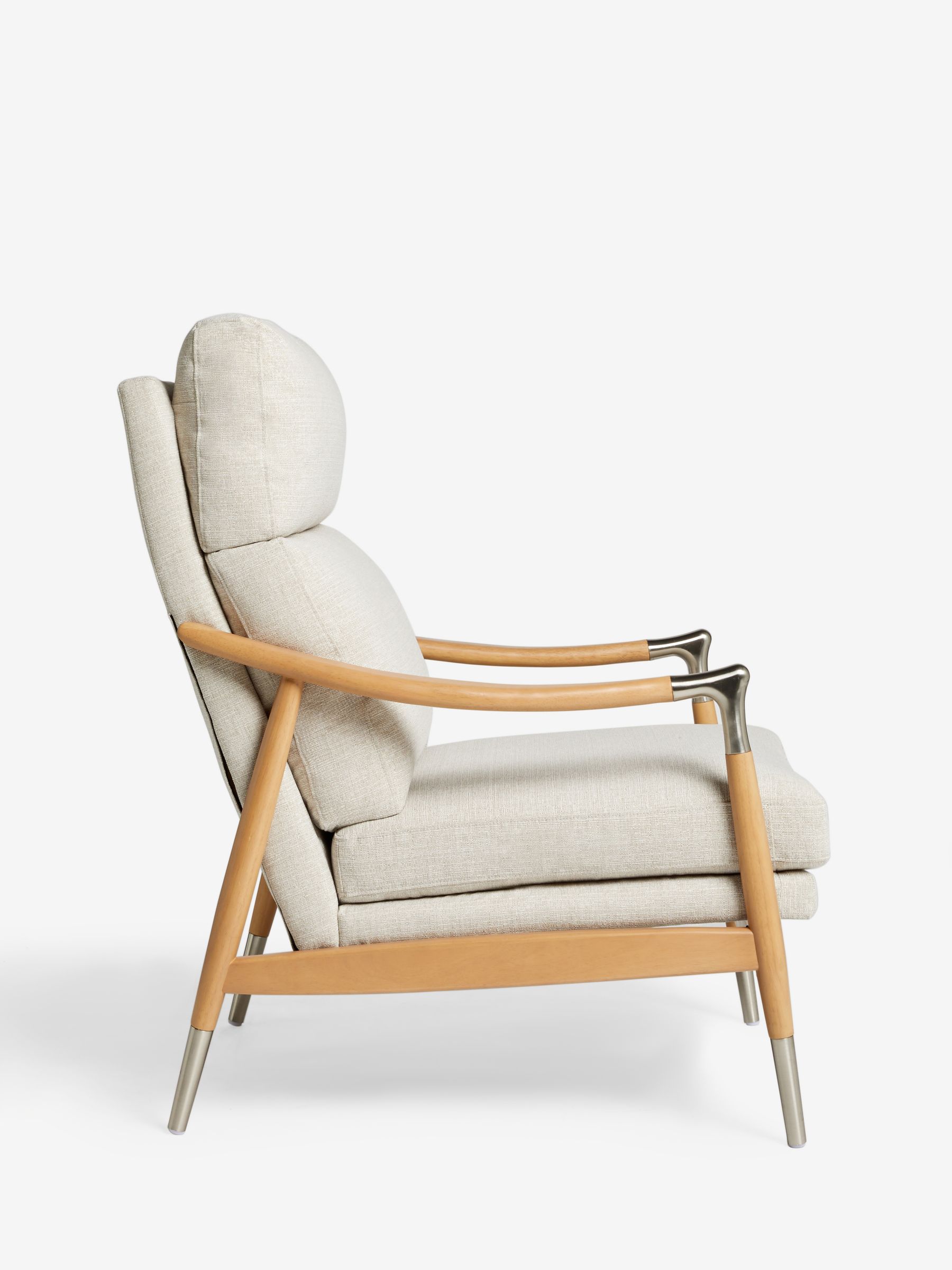 Buy Tweedy Plain Light Natural Flinton High Back Wooden Accent Chair ...