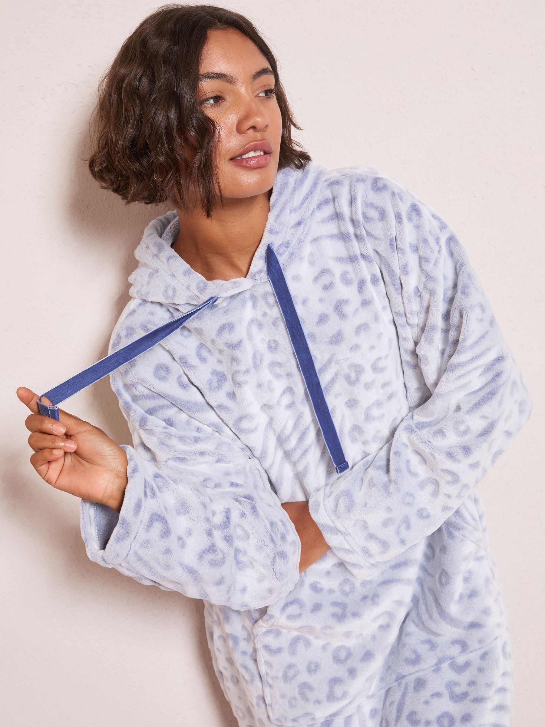 Buy Friends Like These Blue Zebra Snoodie Robe from the Next UK online shop