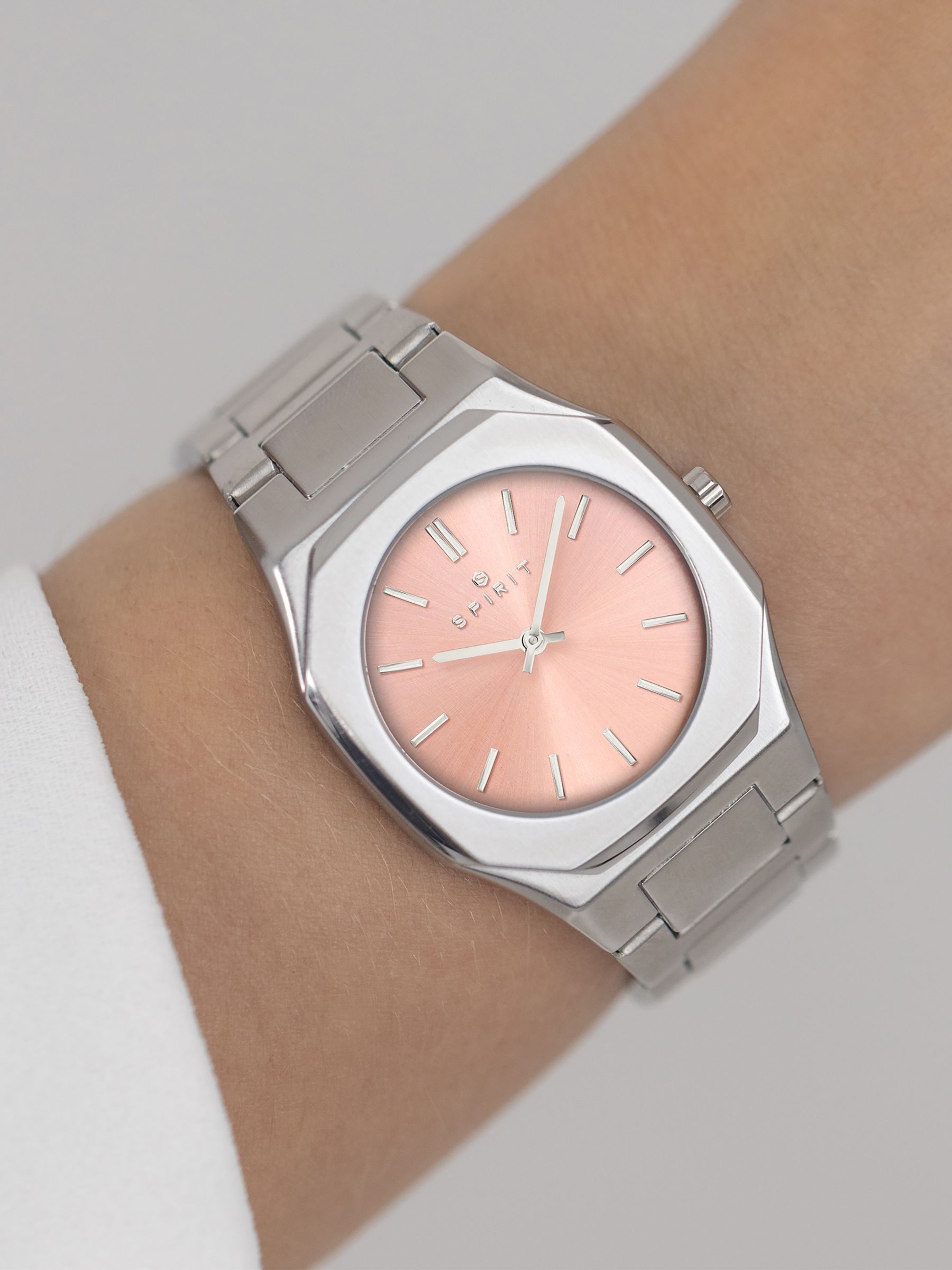Buy Spirit Ladies Pink Dial Stainless Steel Bracelet Watch from the ...