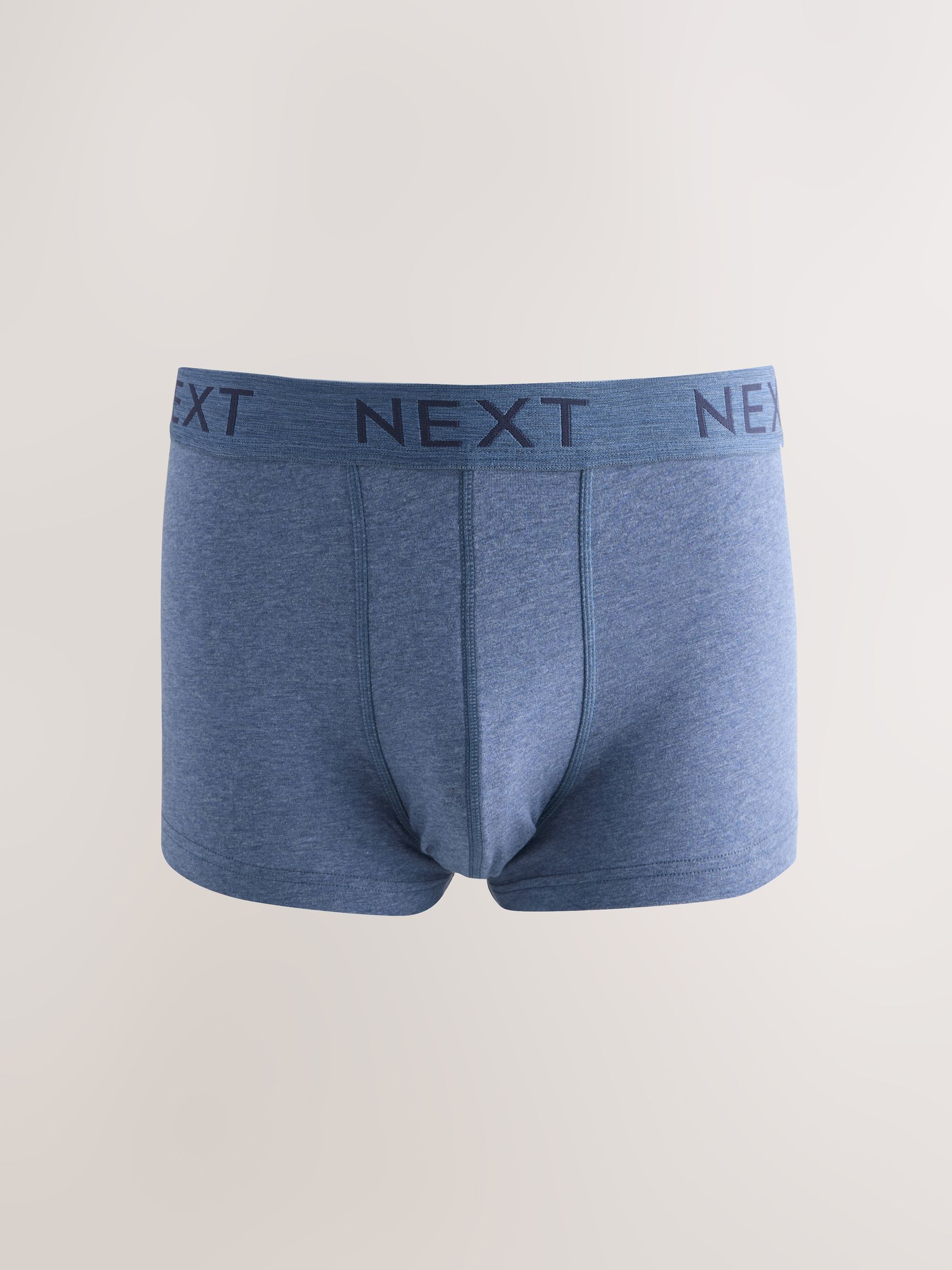 Buy Blue/Grey Marl 10 pack Cotton Rich Blend Hipster Boxers from the ...