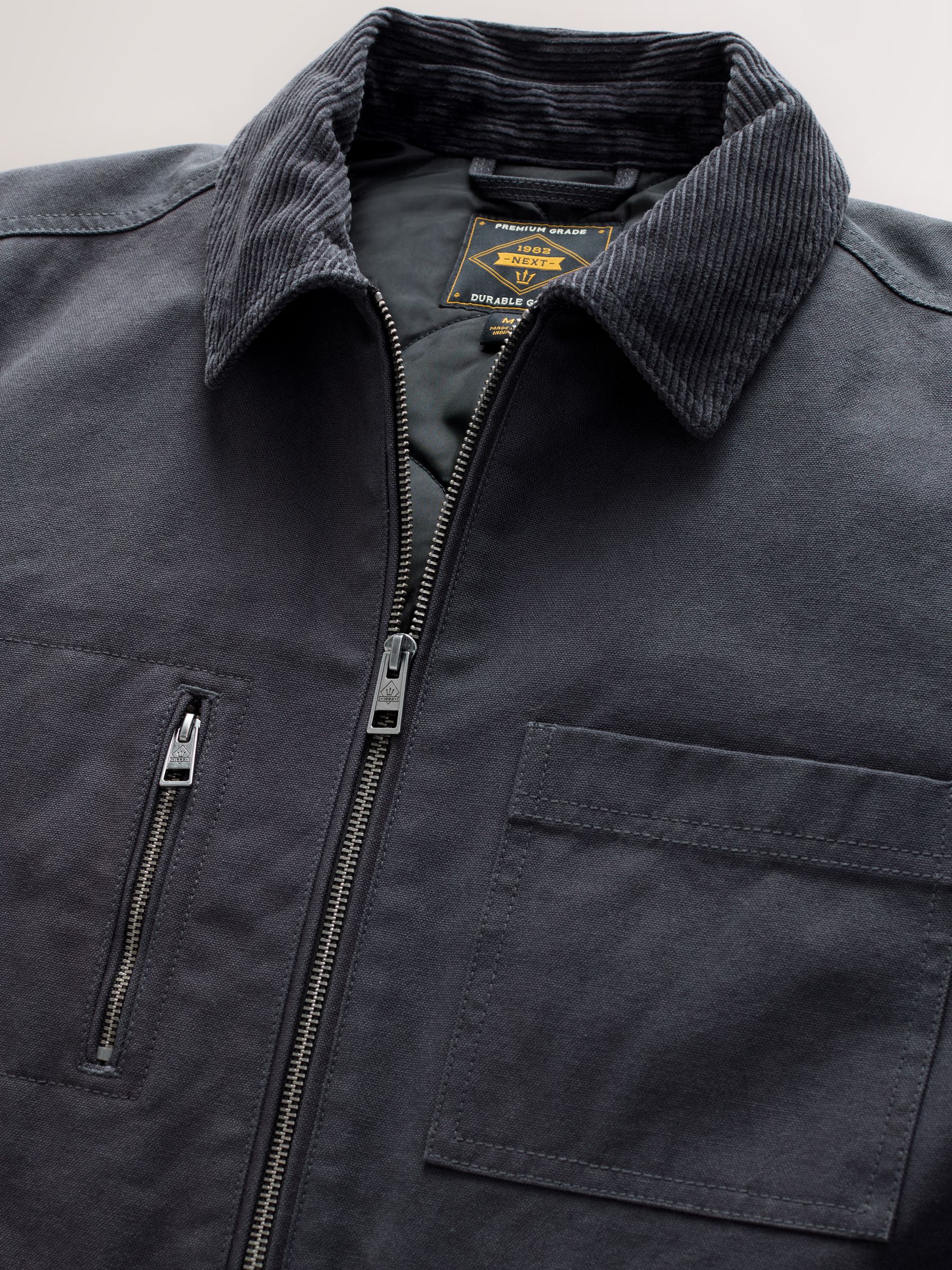 Buy Charcoal Grey Canvas Chore Jacket from Next Israel