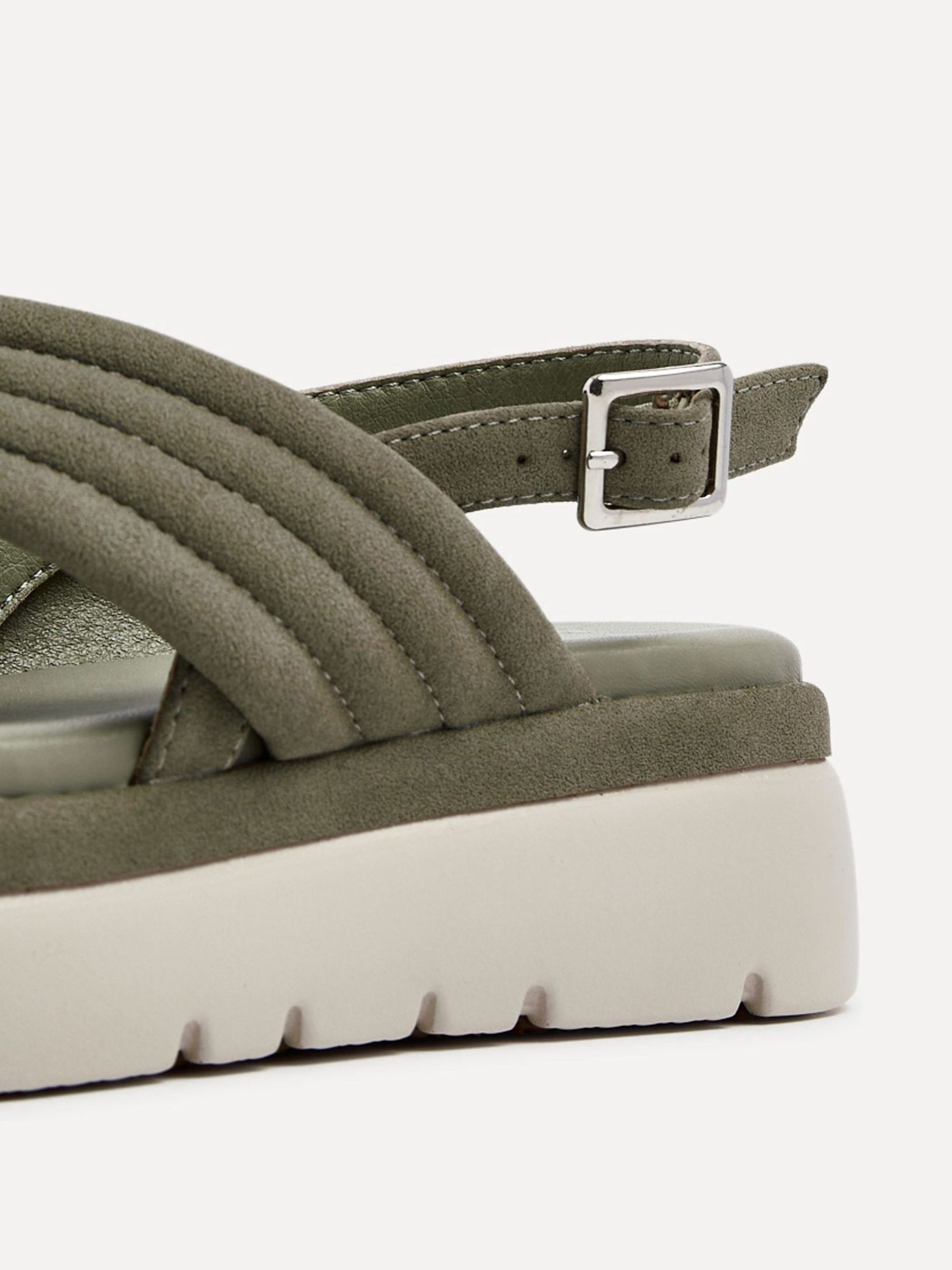 Buy Linzi Green Padded Shae Padded Crossover Flatform Sandals from the ...