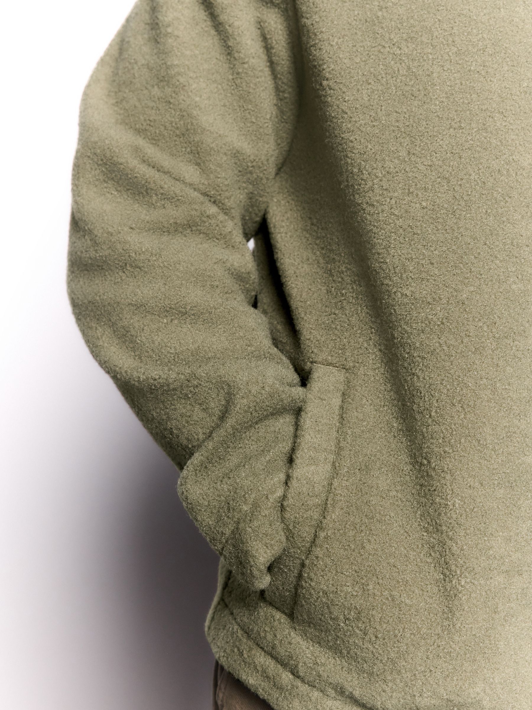 Buy Khaki Green Wool Look Fleece Shacket from the Next UK online shop