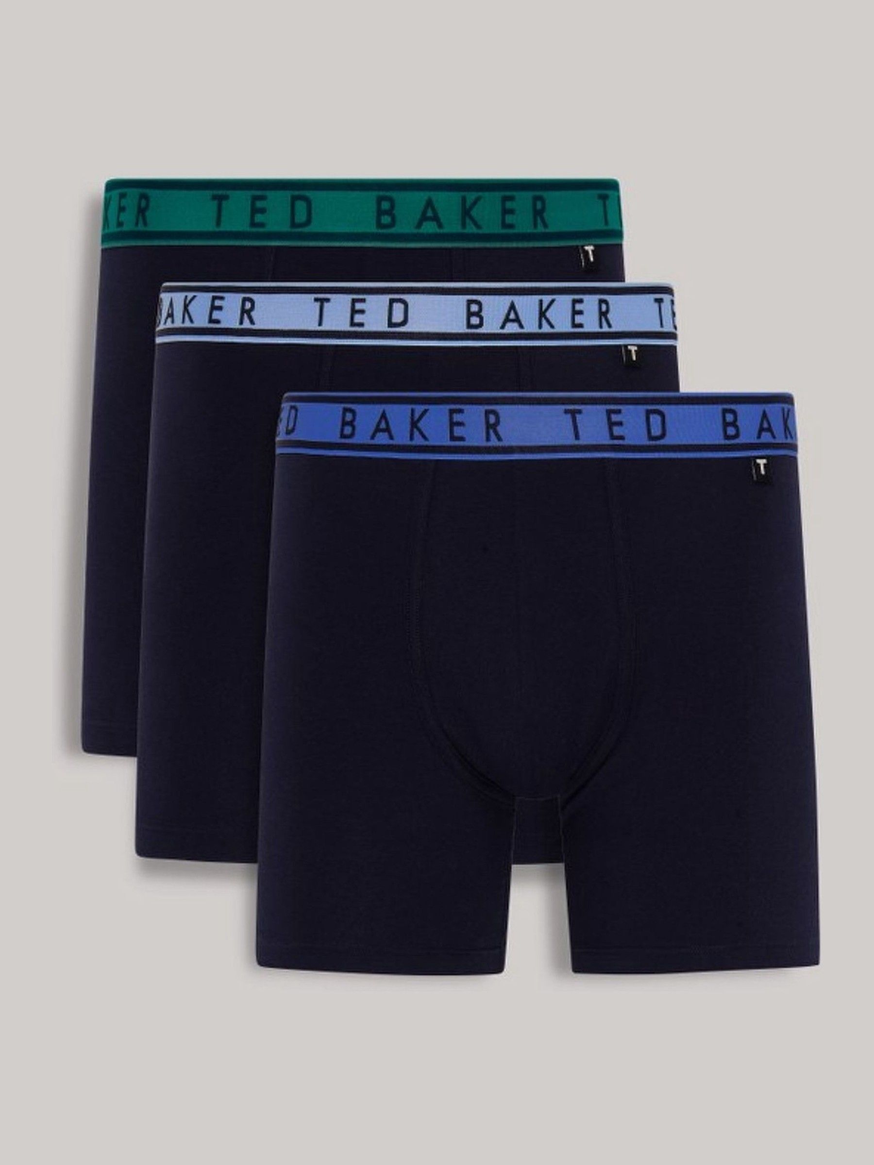 Buy Ted Baker Blue Bayou Bachelors Mazarine Boxer Briefs 3 Pack from ...