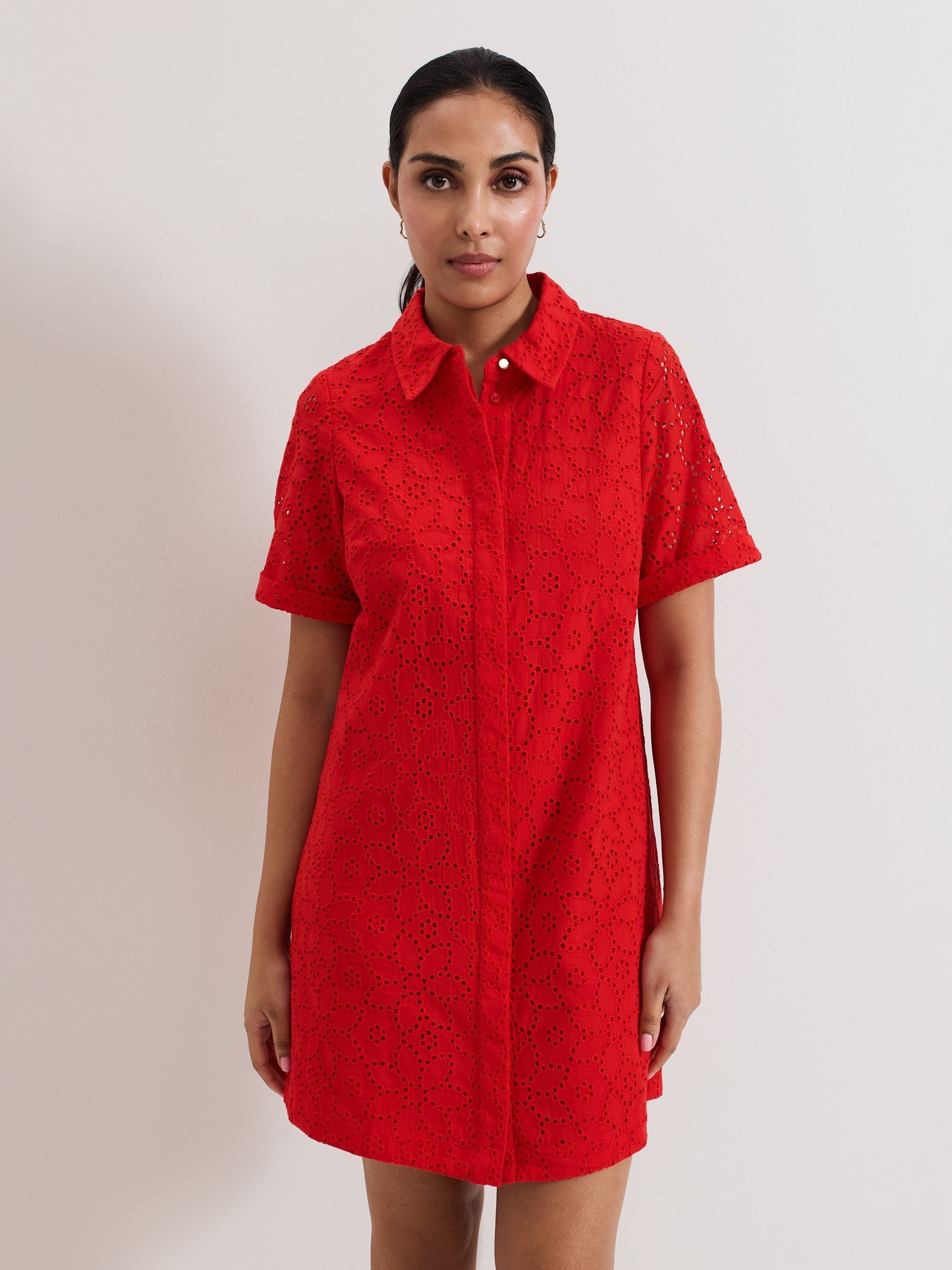 Buy Phase Eight Red Petite Nicky 100% Cotton Shirt Dress from the Next ...