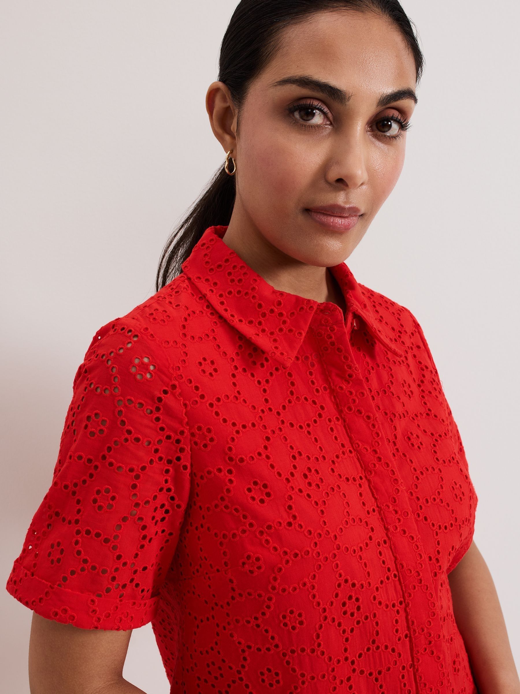 Buy Phase Eight Red Petite Nicky 100% Cotton Shirt Dress from the Next ...