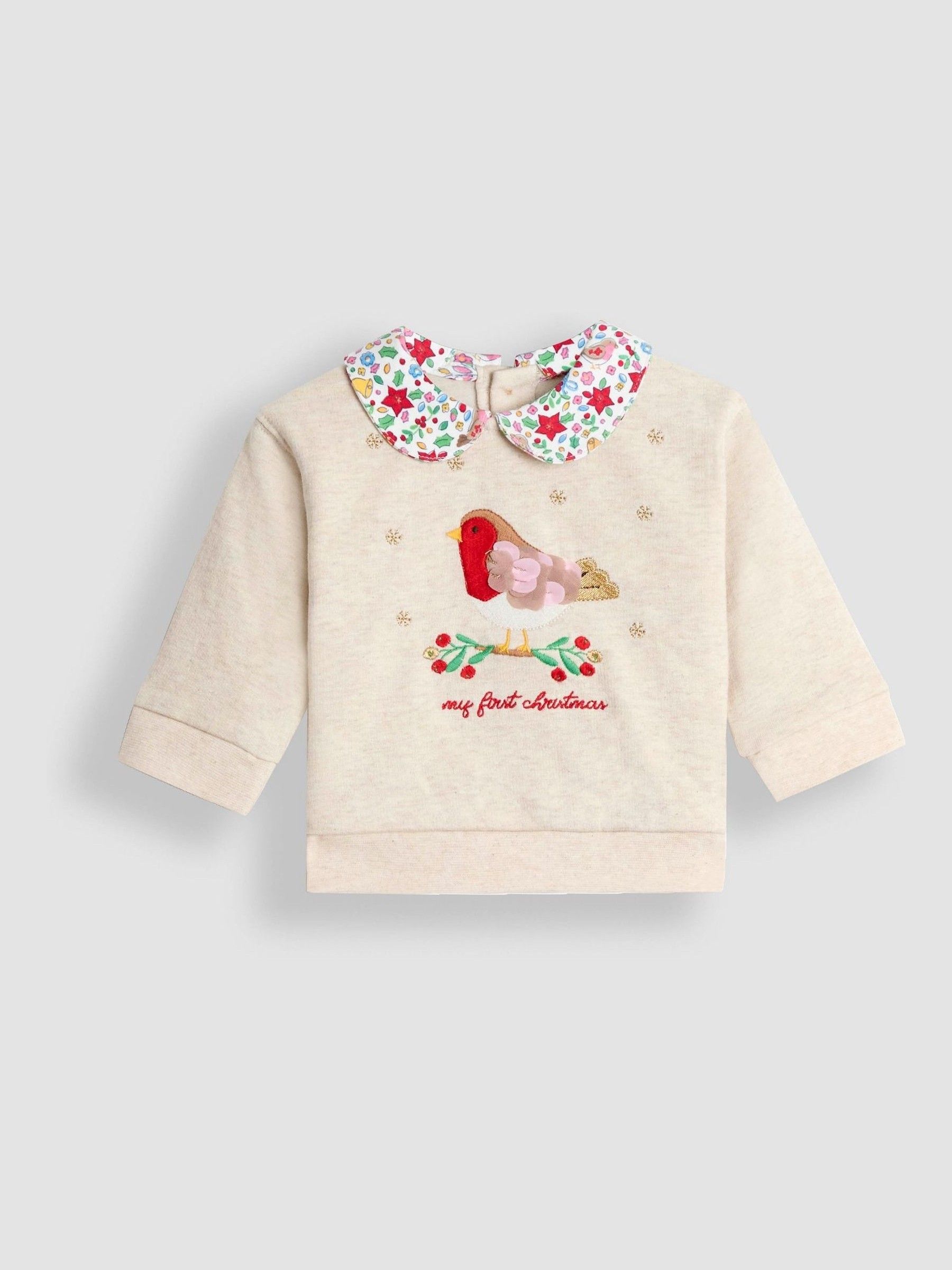 Buy JoJo Maman Bébé Cream My First Christmas Sweatshirt & Leggings Set ...