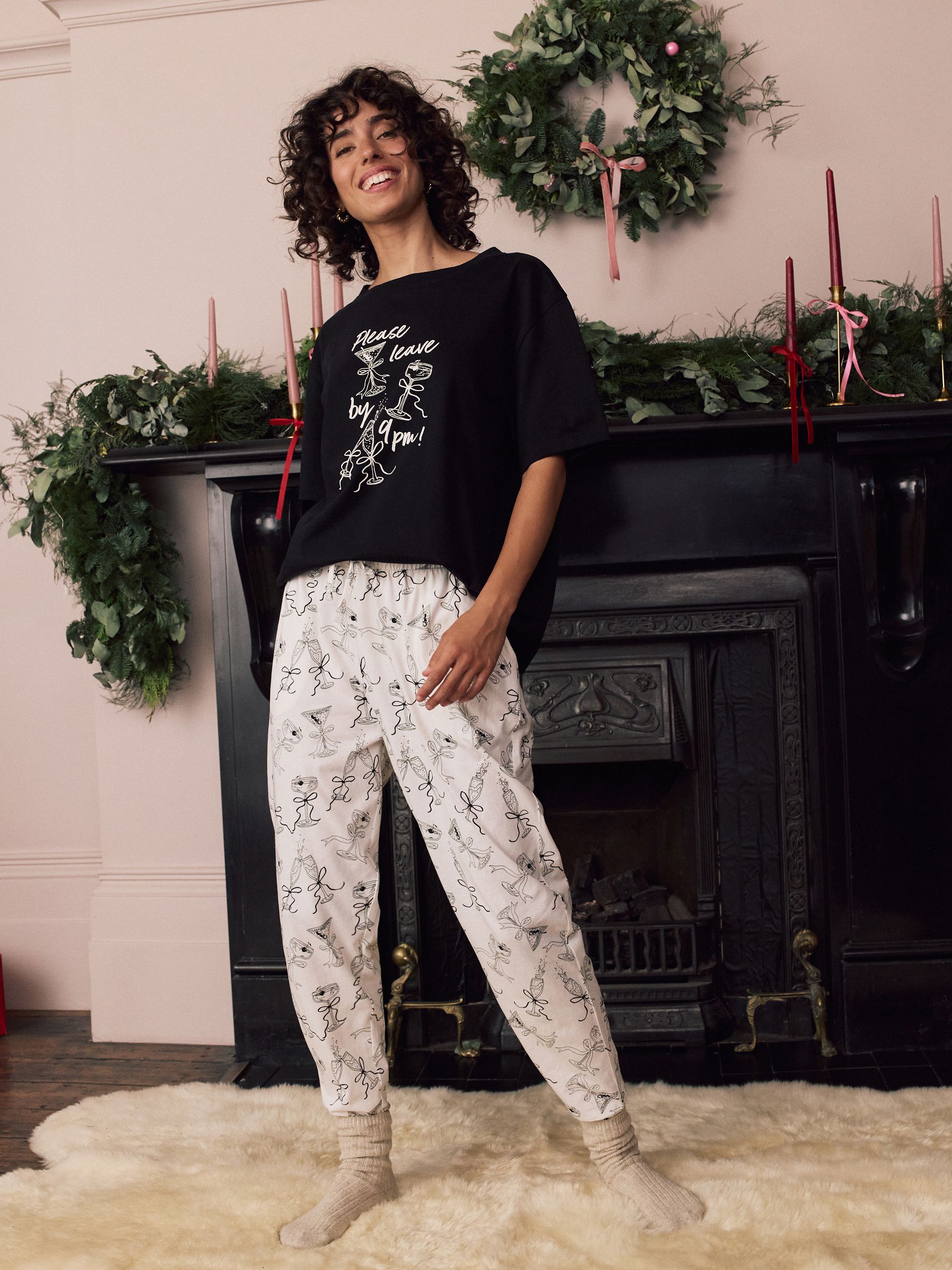 Buy Black/White Cotton Short Sleeve Pyjamas from Next Saudi Arabia