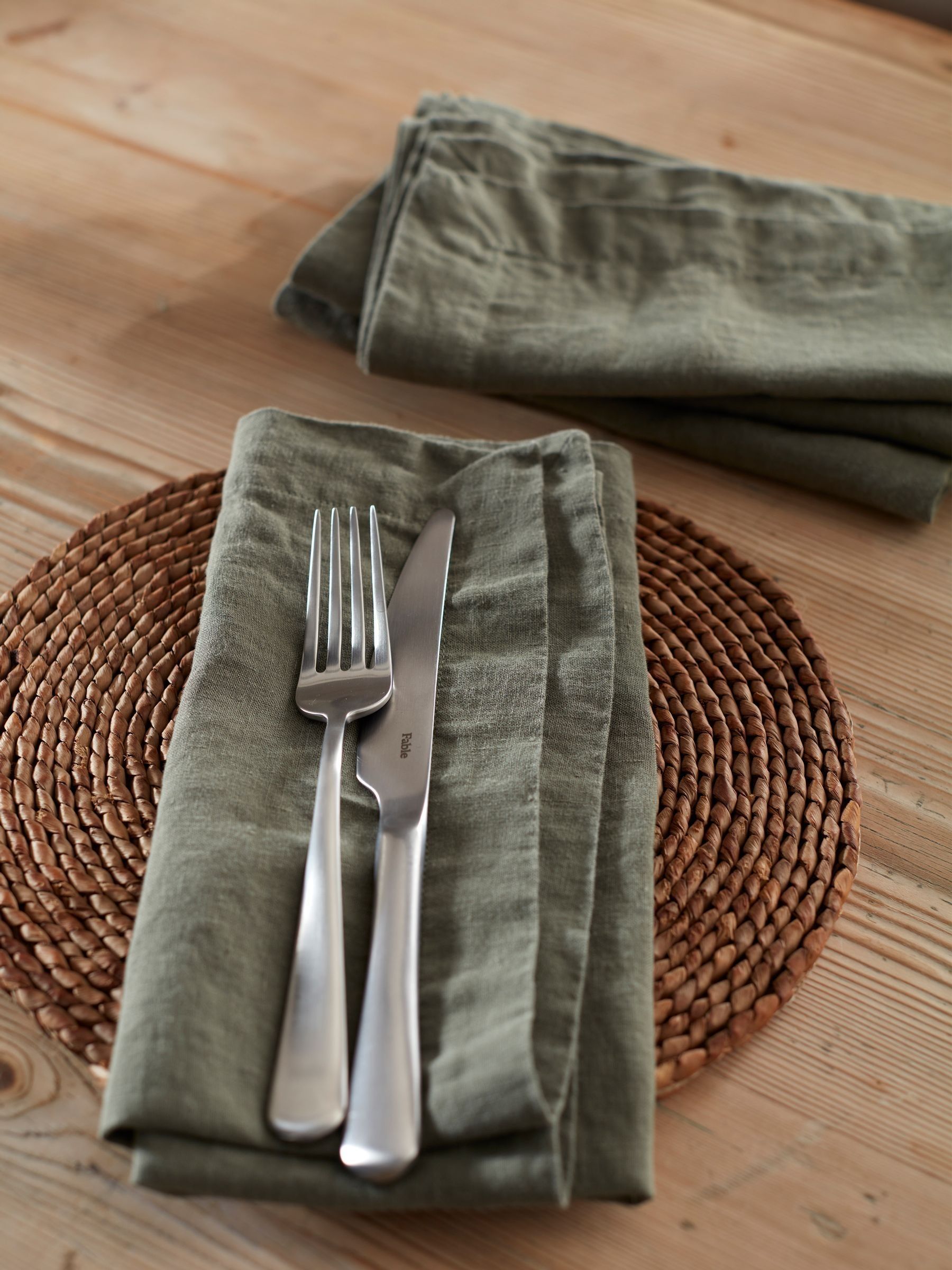 Buy Secret Linen Store Set of 4 Olive Green 100% Linen Napkins from the ...