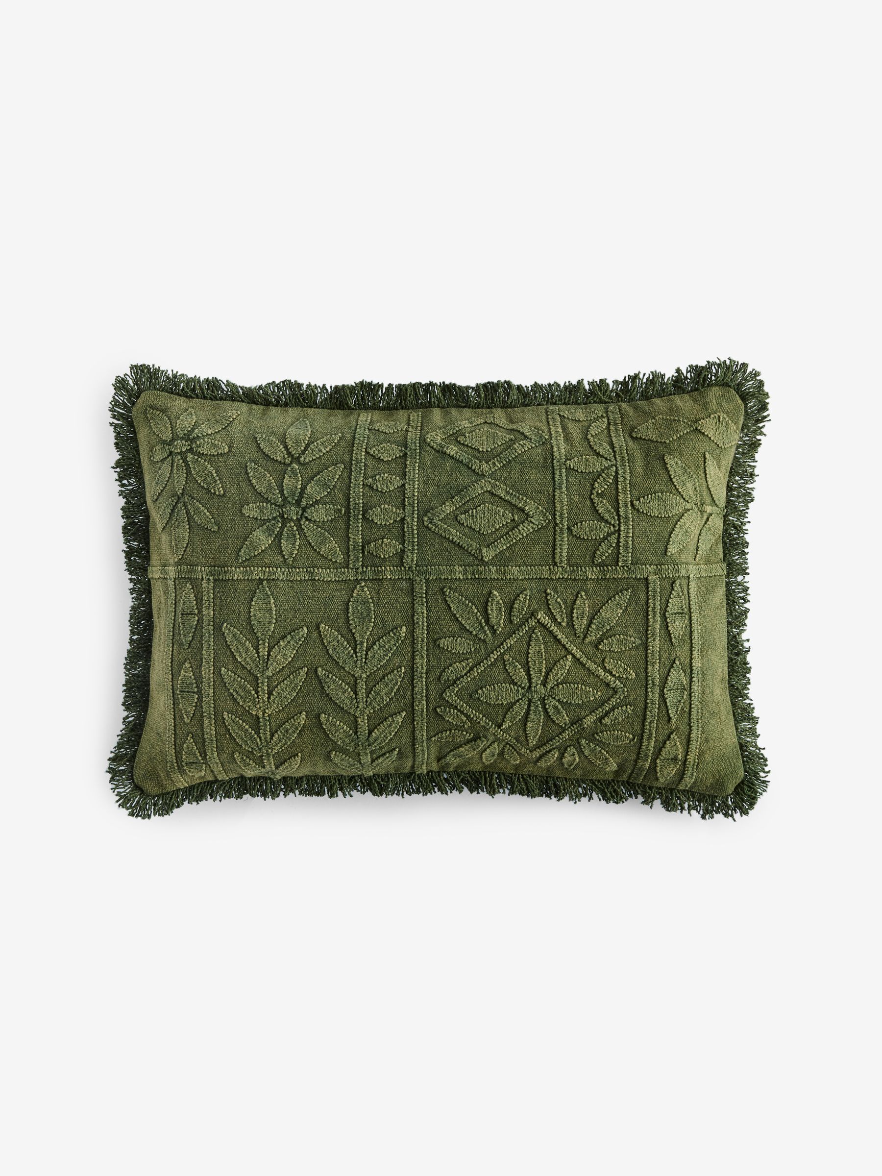Buy French Connection Olive Green Elmwood Distressed Textured Cushion ...