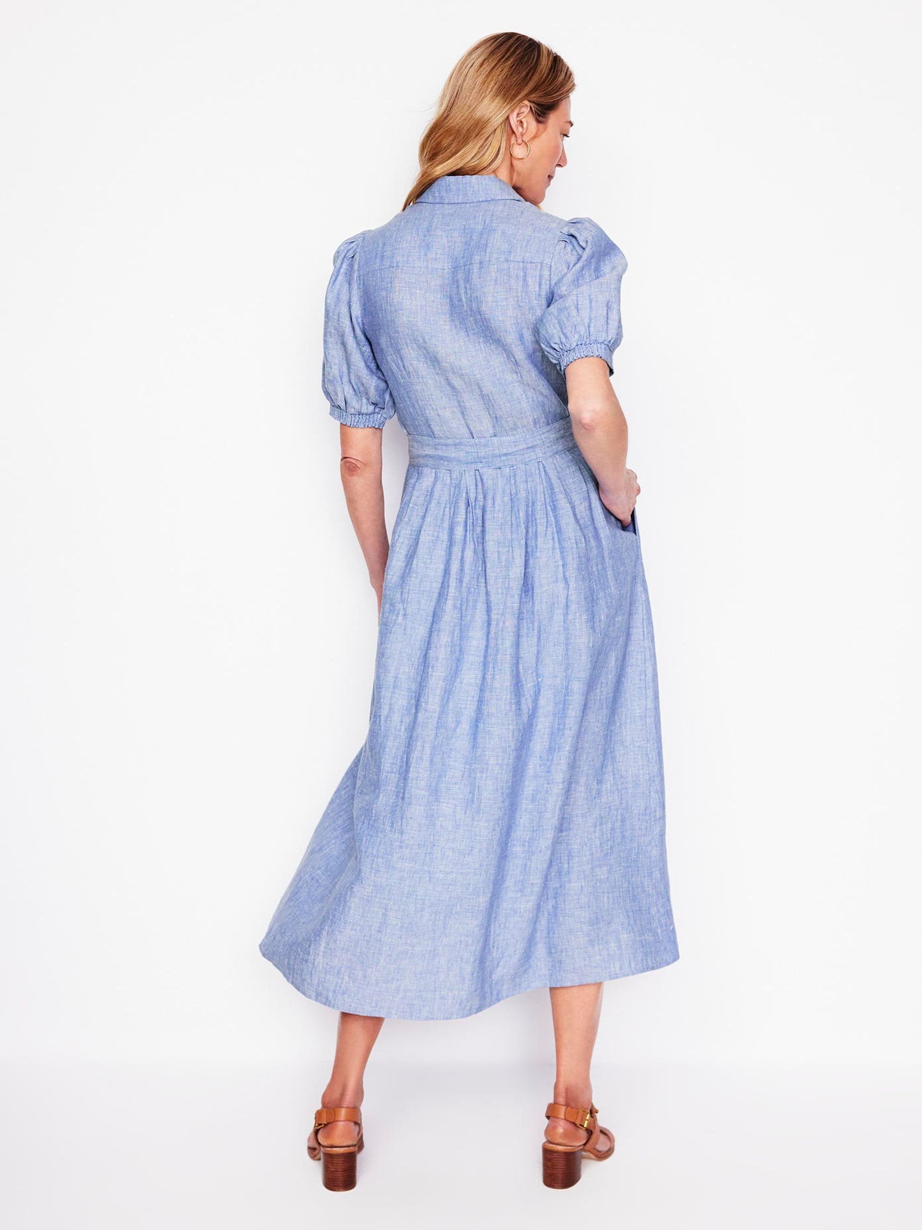 Buy Boden Blue Alexa 100% Linen Maxi Shirt Dress from the Next UK ...