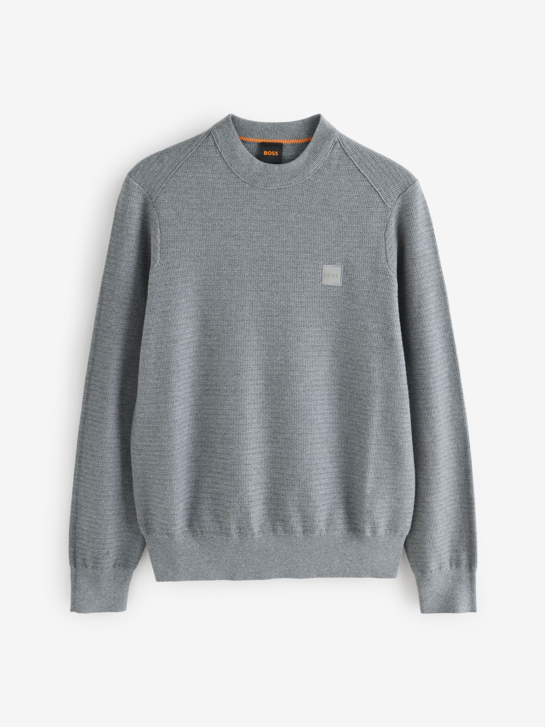 Buy BOSS Grey Anion Regular Fit Logo Patch Cashmere Blend Knit Jumper ...