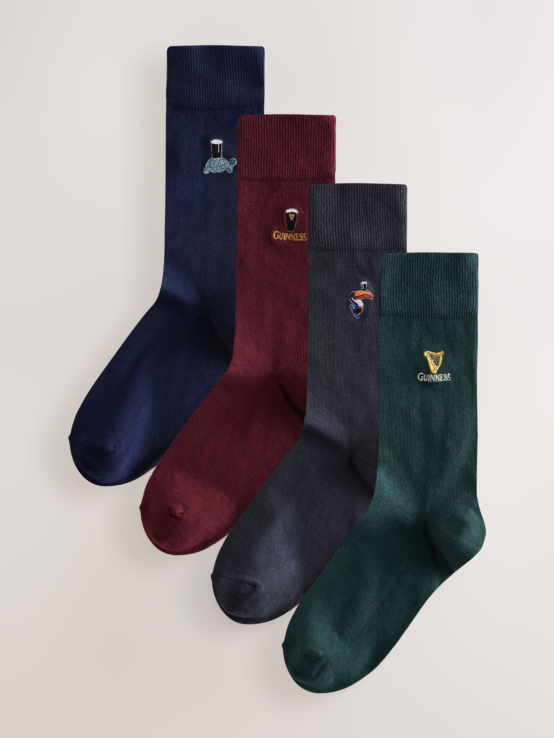 Buy Blue/Green/Red Guinness Embroidered Socks 4 Pack from the Next UK ...