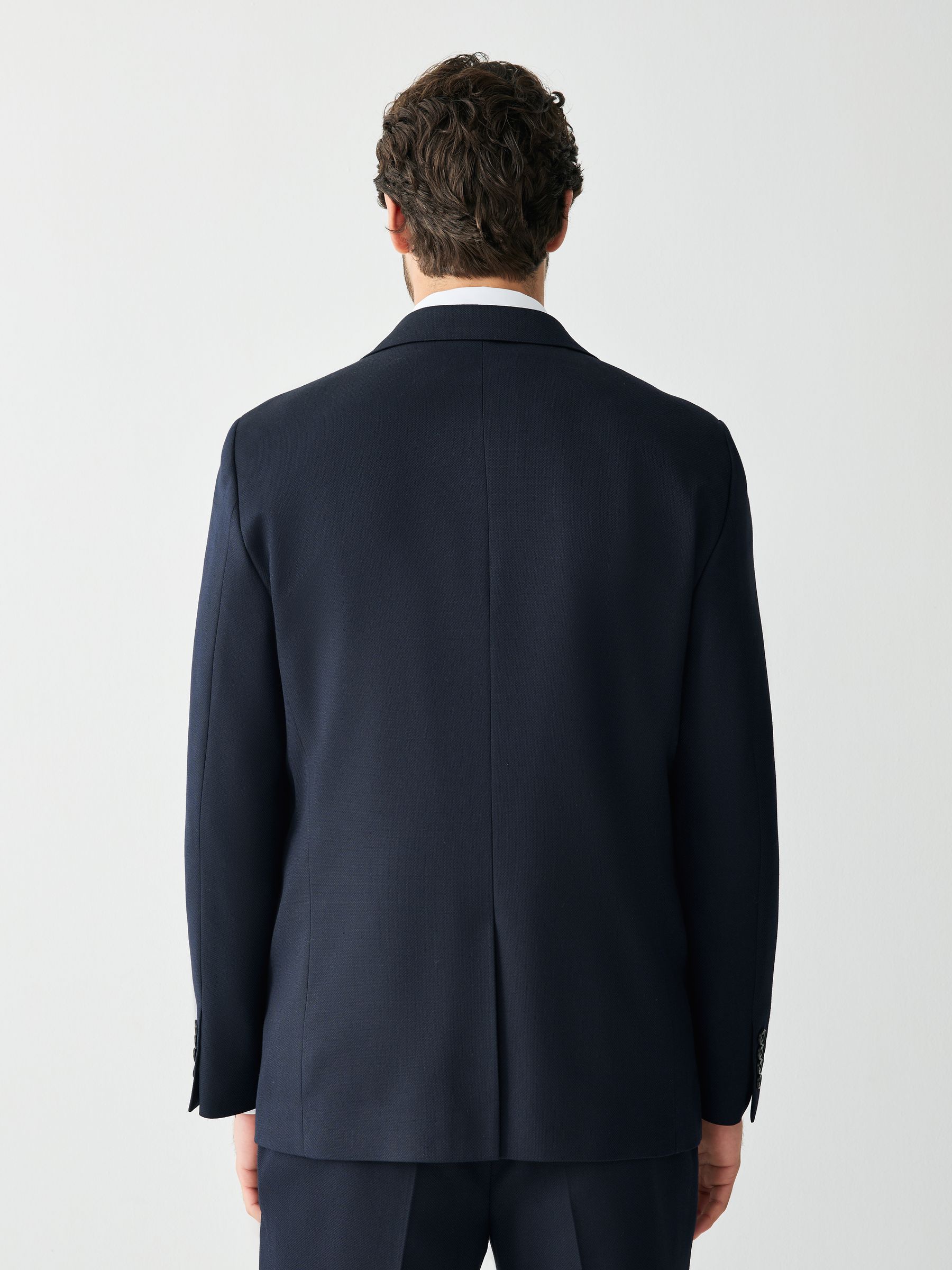 Buy Navy Blue Tailored Fit Textured Suit Jacket from Next Kuwait