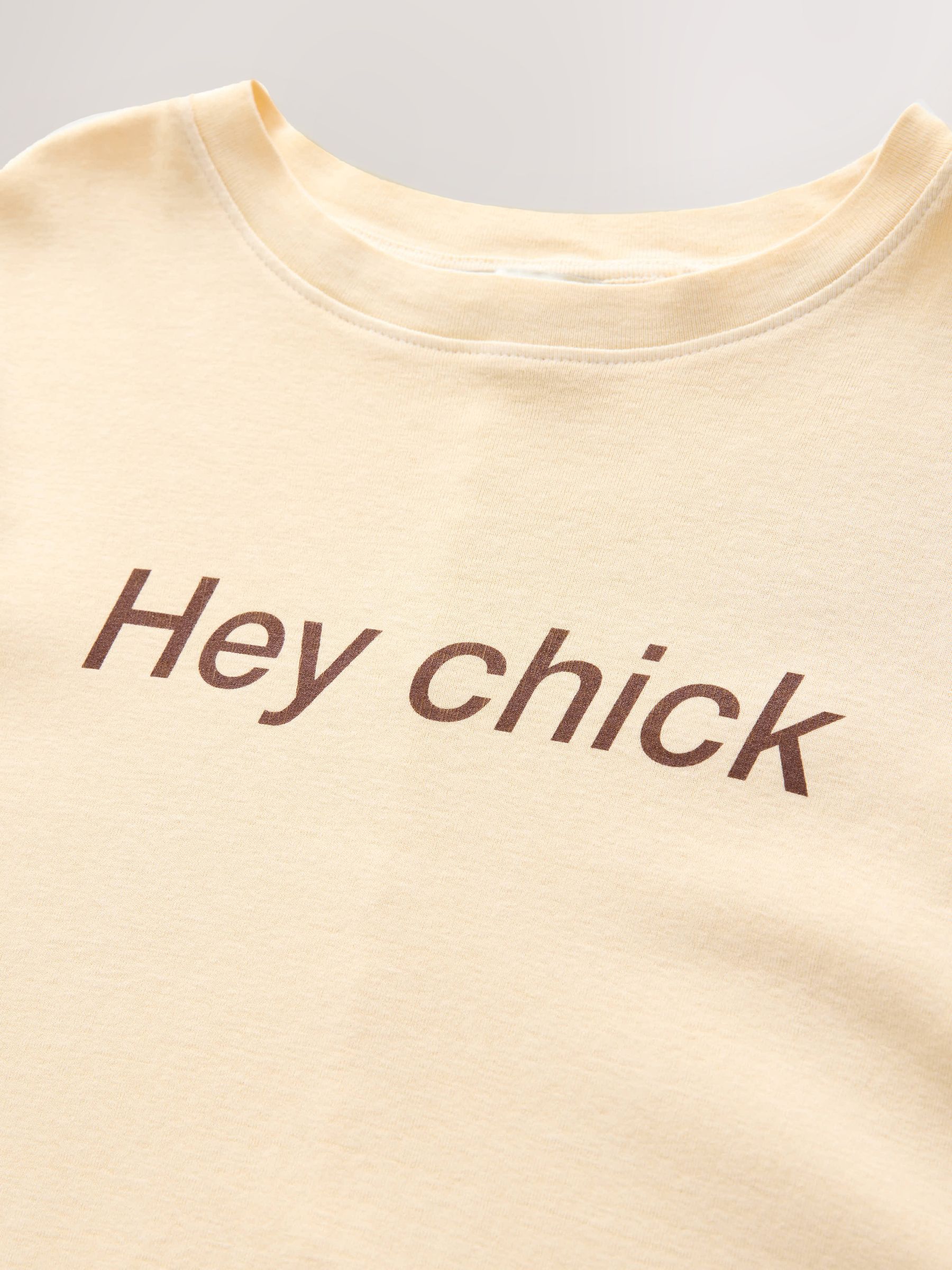 Buy Buttermilk Yellow Graphic Easter Slogan Short Sleeve Crew Neck T ...