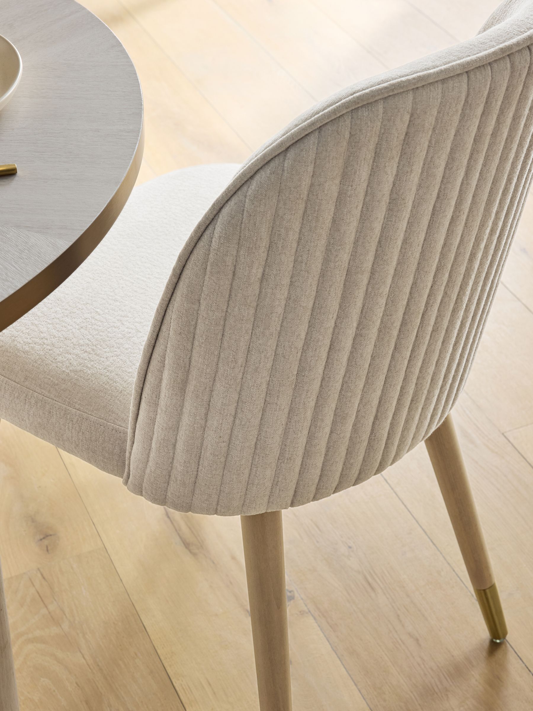 Buy Set of 2 Relaxed Linen Look Pebble Light Wood Leg Valencia ...