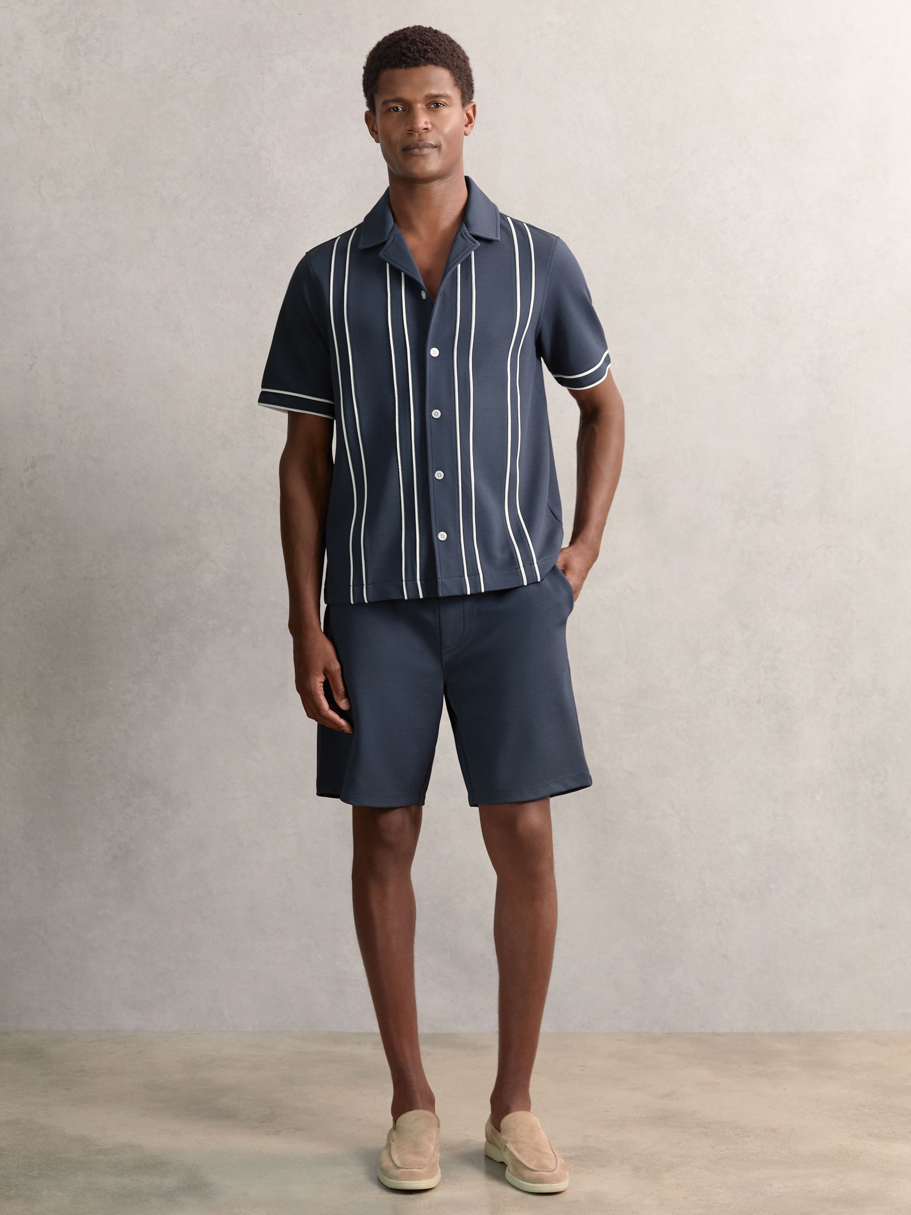 Buy Reiss Sander Piped-Stripe Cuban-Collar Shirt from Next Netherlands