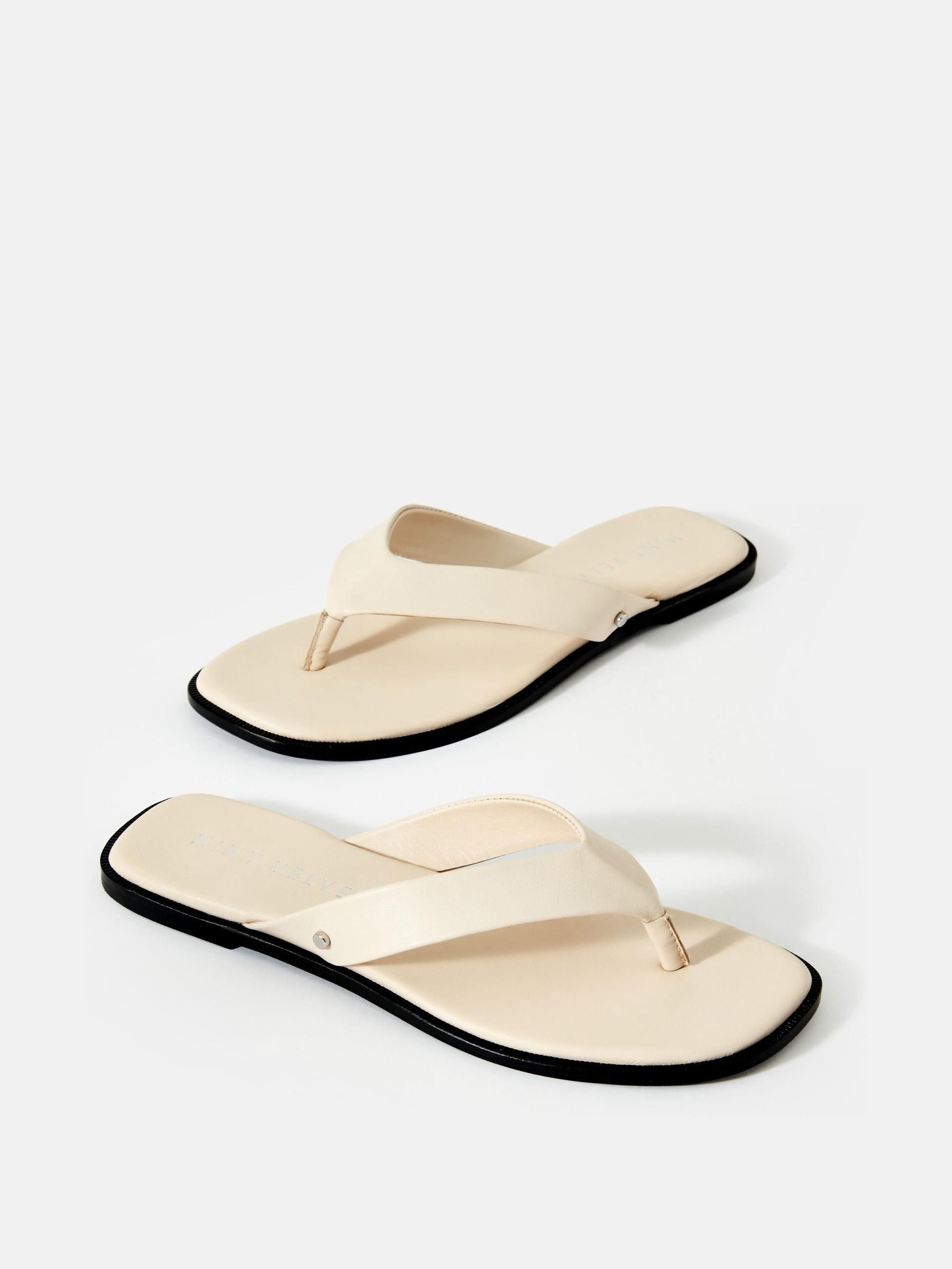 Buy Mint Velvet Cream Lula Leopard Print Textured Flip Flops from the ...