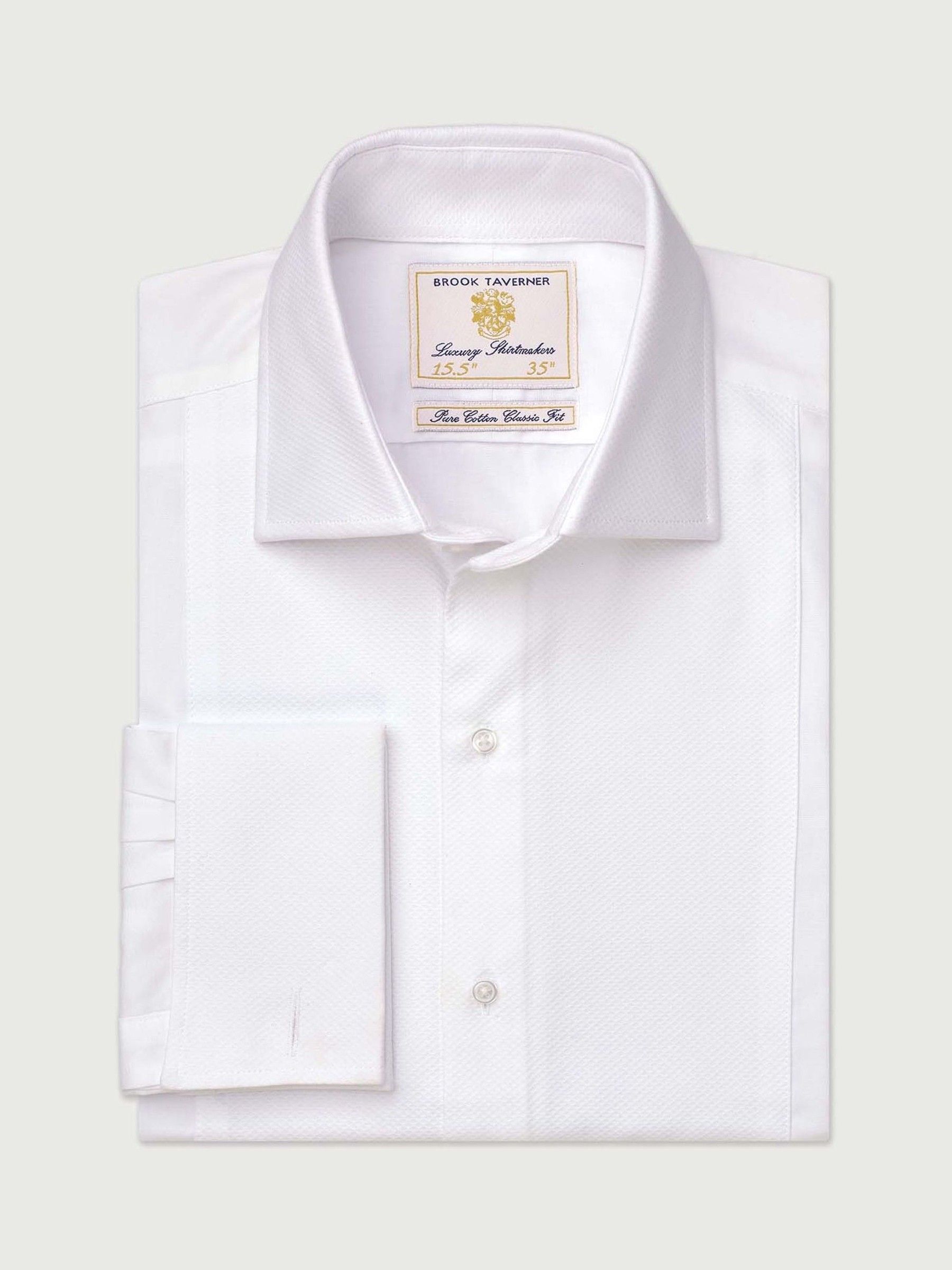 Buy Brook Taverner White Dinner Shirt With Marcella 100% Cotton Bib ...
