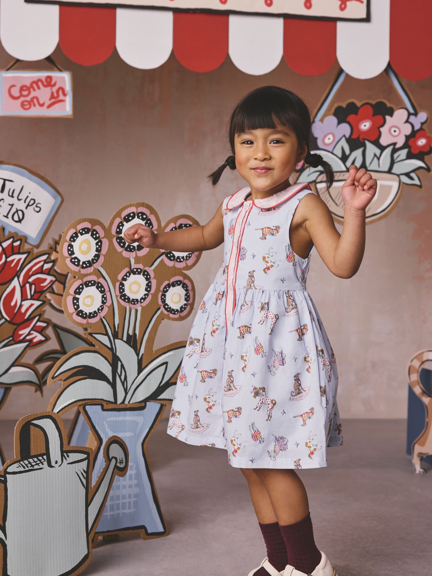 Buy Cath Kidston Blue Fancy Dogs Cotton Collar Dress (3mths-8yrs) from ...