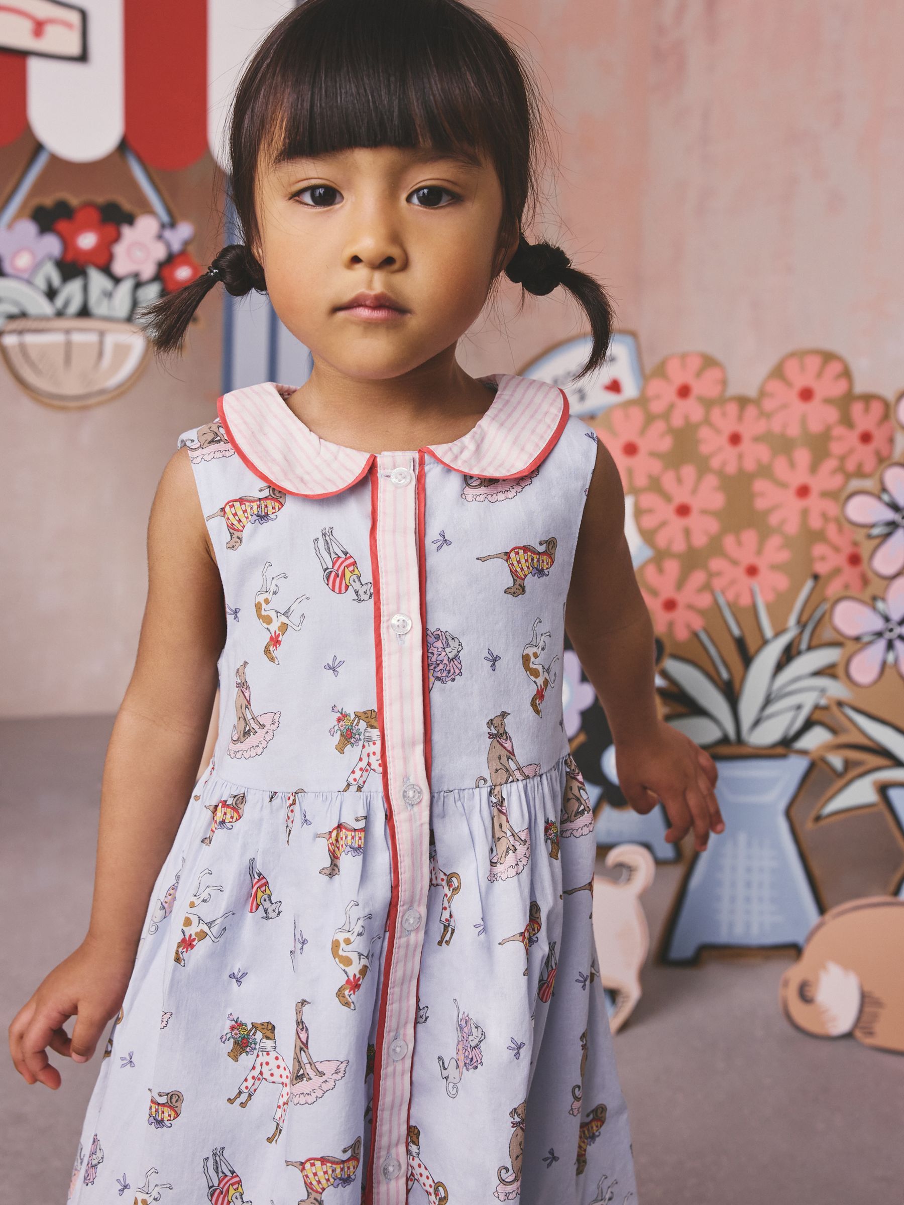 Buy Cath Kidston Blue Fancy Dogs Cotton Collar Dress (3mths-8yrs) from ...