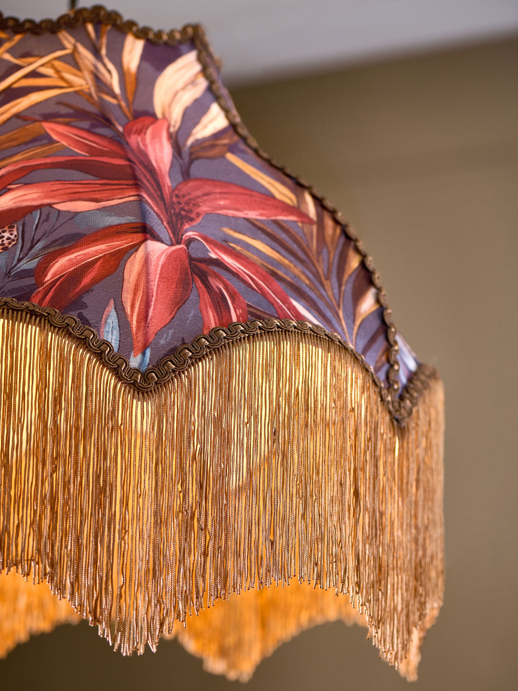 Buy Dark Floral Arabella Fringed Easy Fit Pendant Light Shade from Next ...