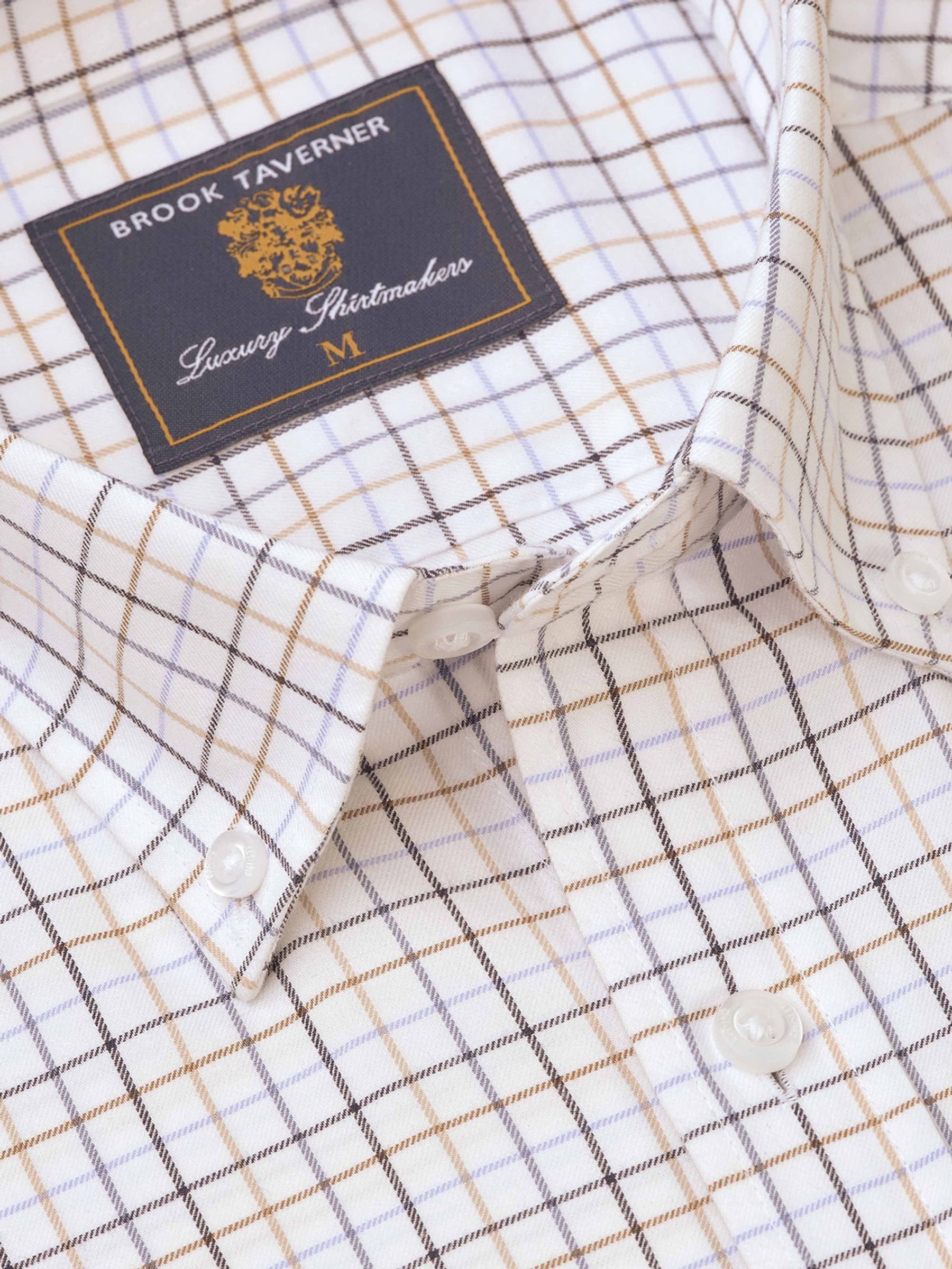 Buy Brook Taverner Blue Tattersall Check 100% Cotton Shirt from the ...