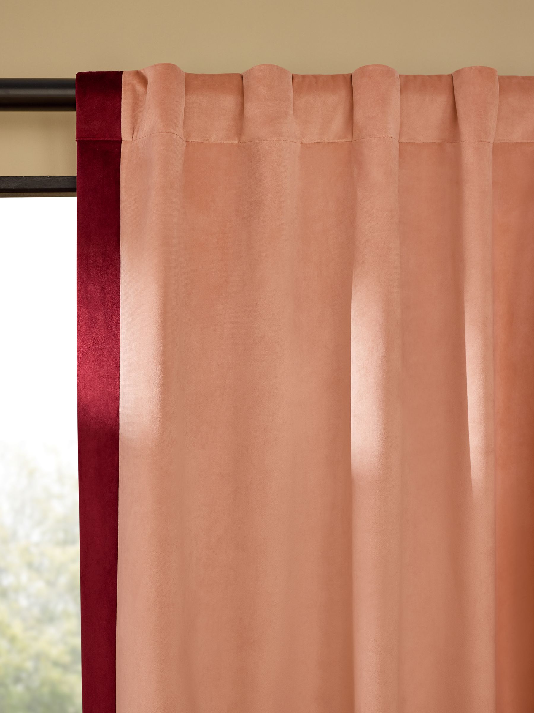 Buy MADE.COM Blush Pink Audley Contrast Hidden Tab Curtains from Next ...