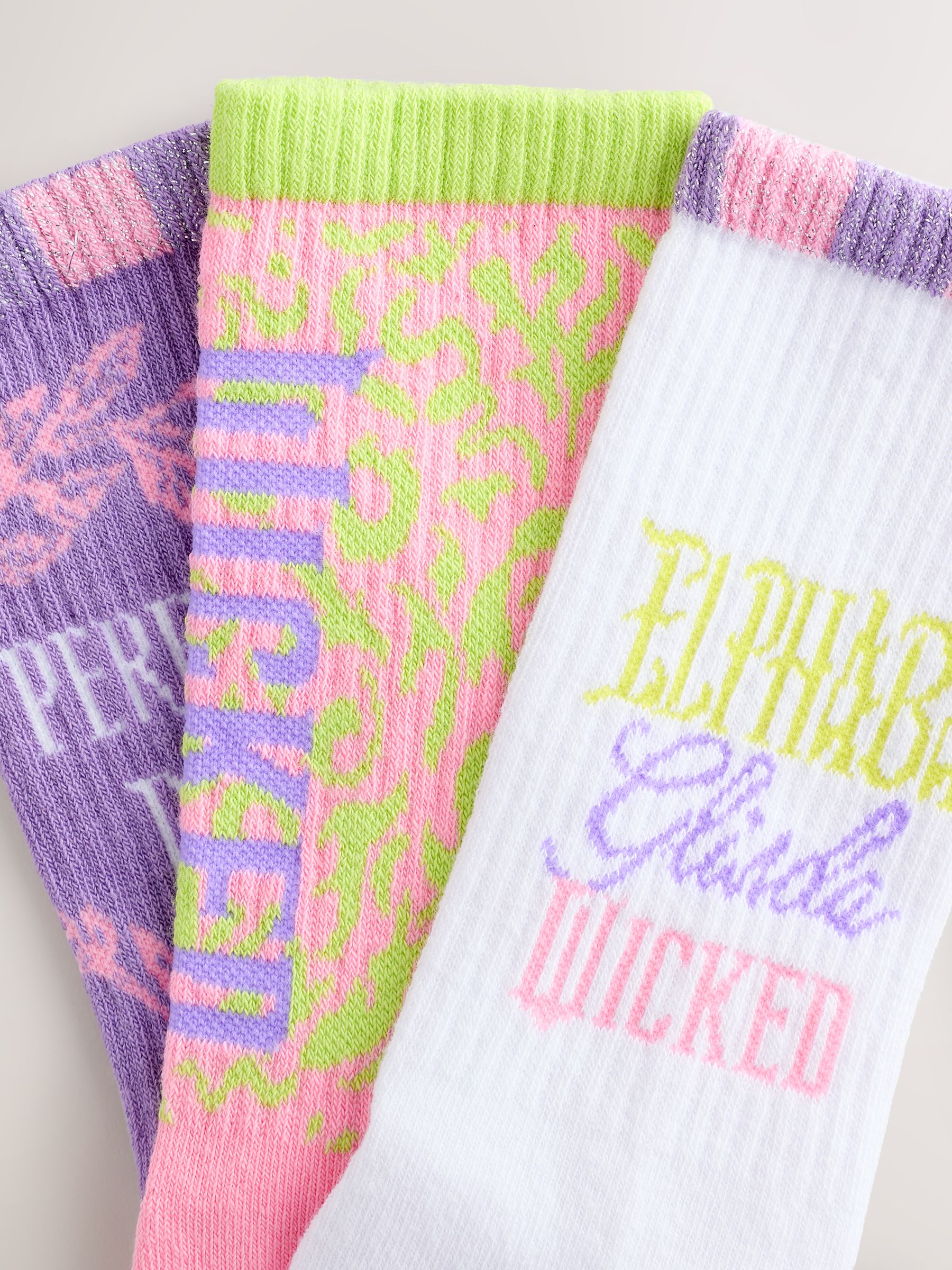 Buy Wicked License Ribbed Ankle Socks 3 Pack from the Next UK online shop