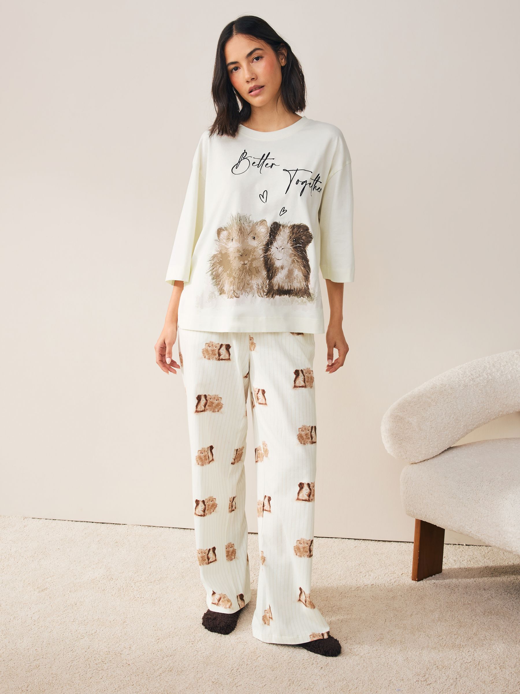Buy Cream Guinea Pig Jersey Short Sleeve Pyjamas from the Next UK ...