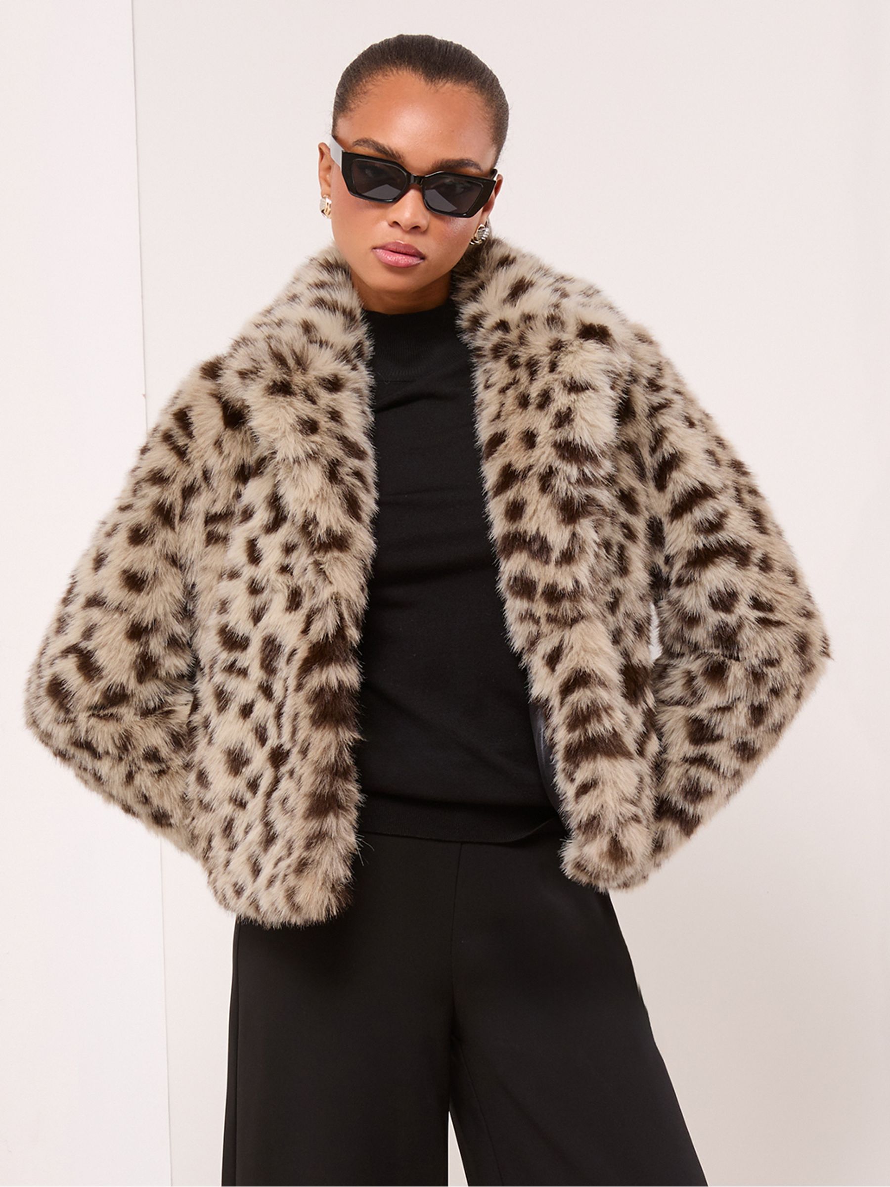 Buy Lipsy Animal Print Short Collared Coat from Next USA