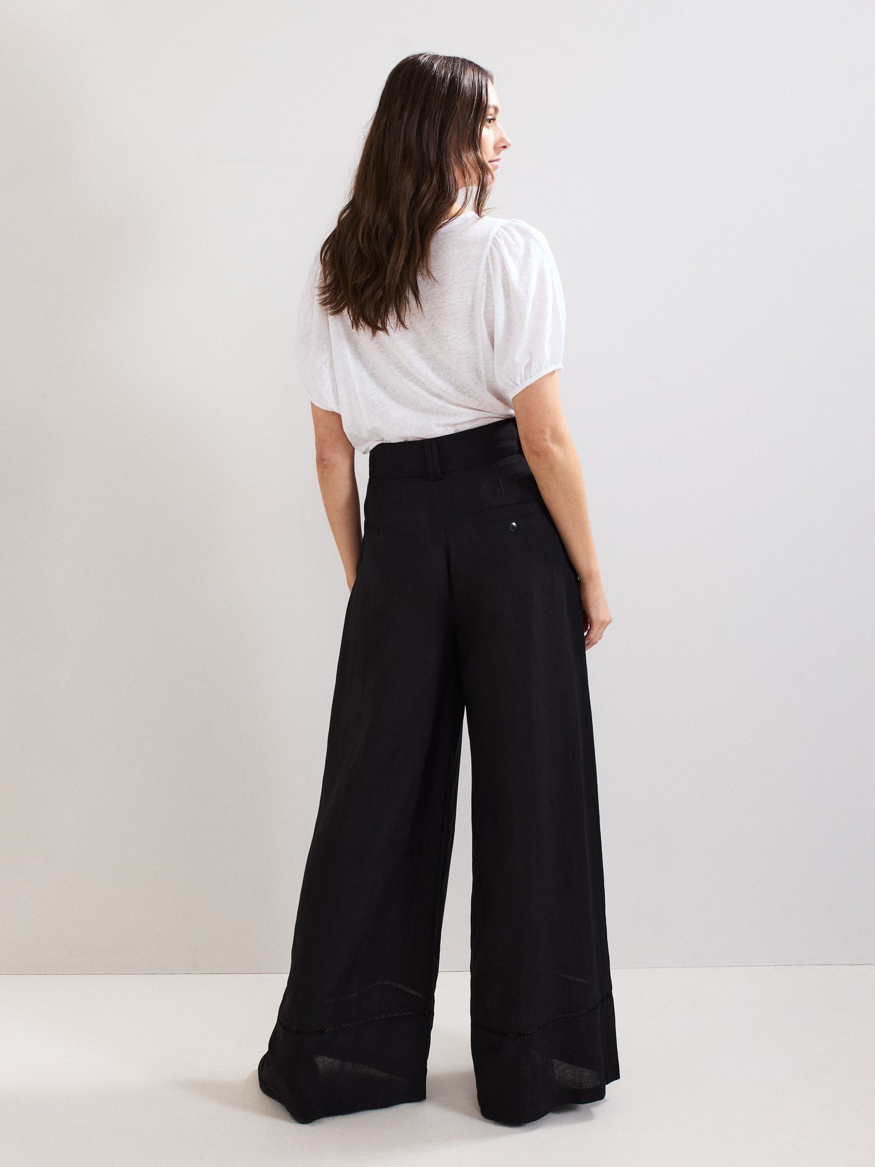 Buy Phase Eight Black Ayse Linen Trousers from the Next UK online shop