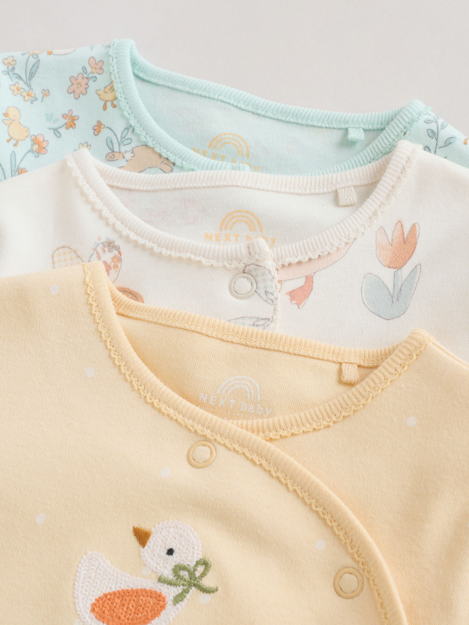 Buy Yellow Baby Sleepsuits 3 Pack from the Next UK online shop