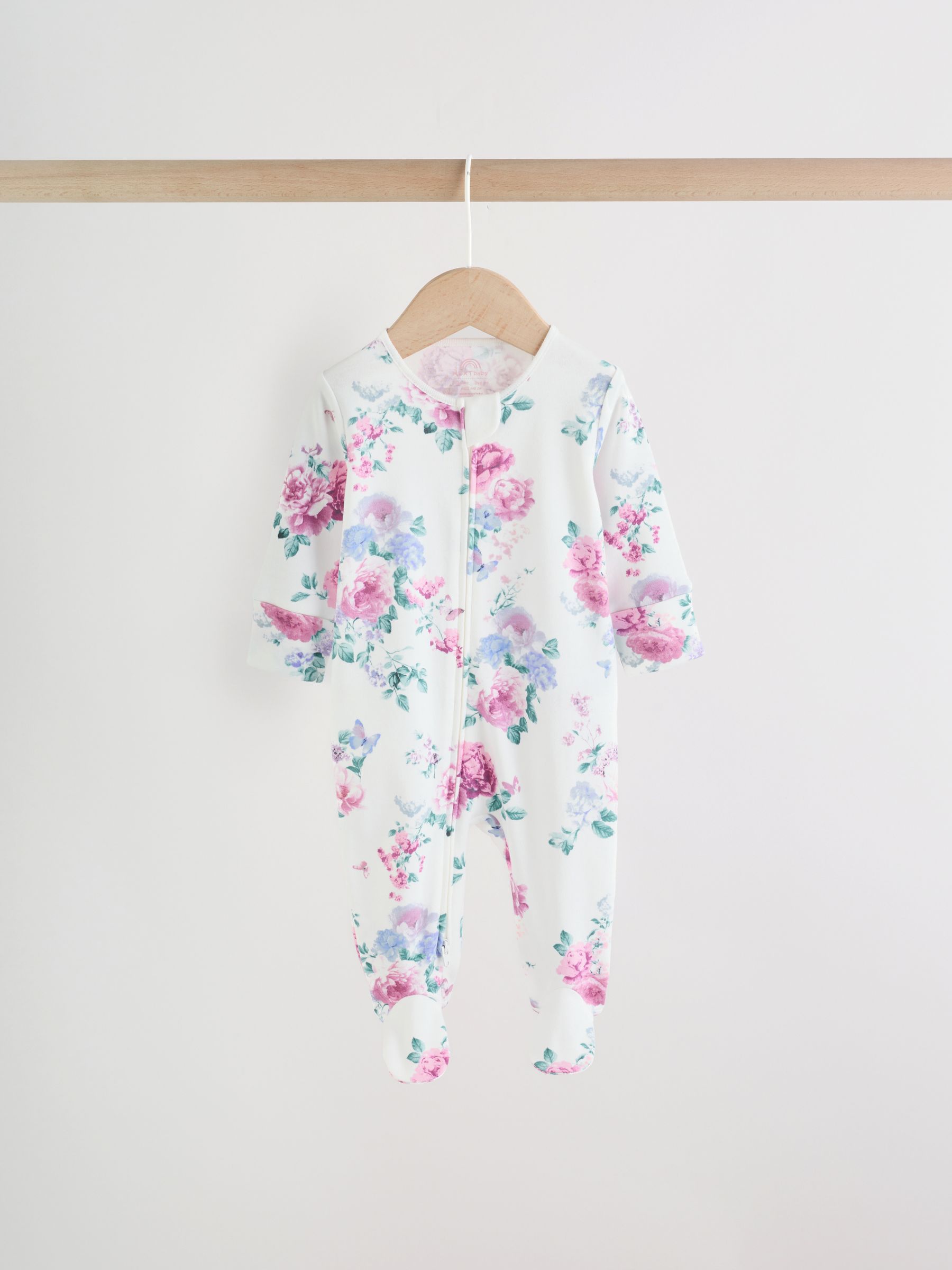 Buy Pink Two Way Zip Baby Sleepsuit 3 Pack (0-2yrs) from the Next UK ...