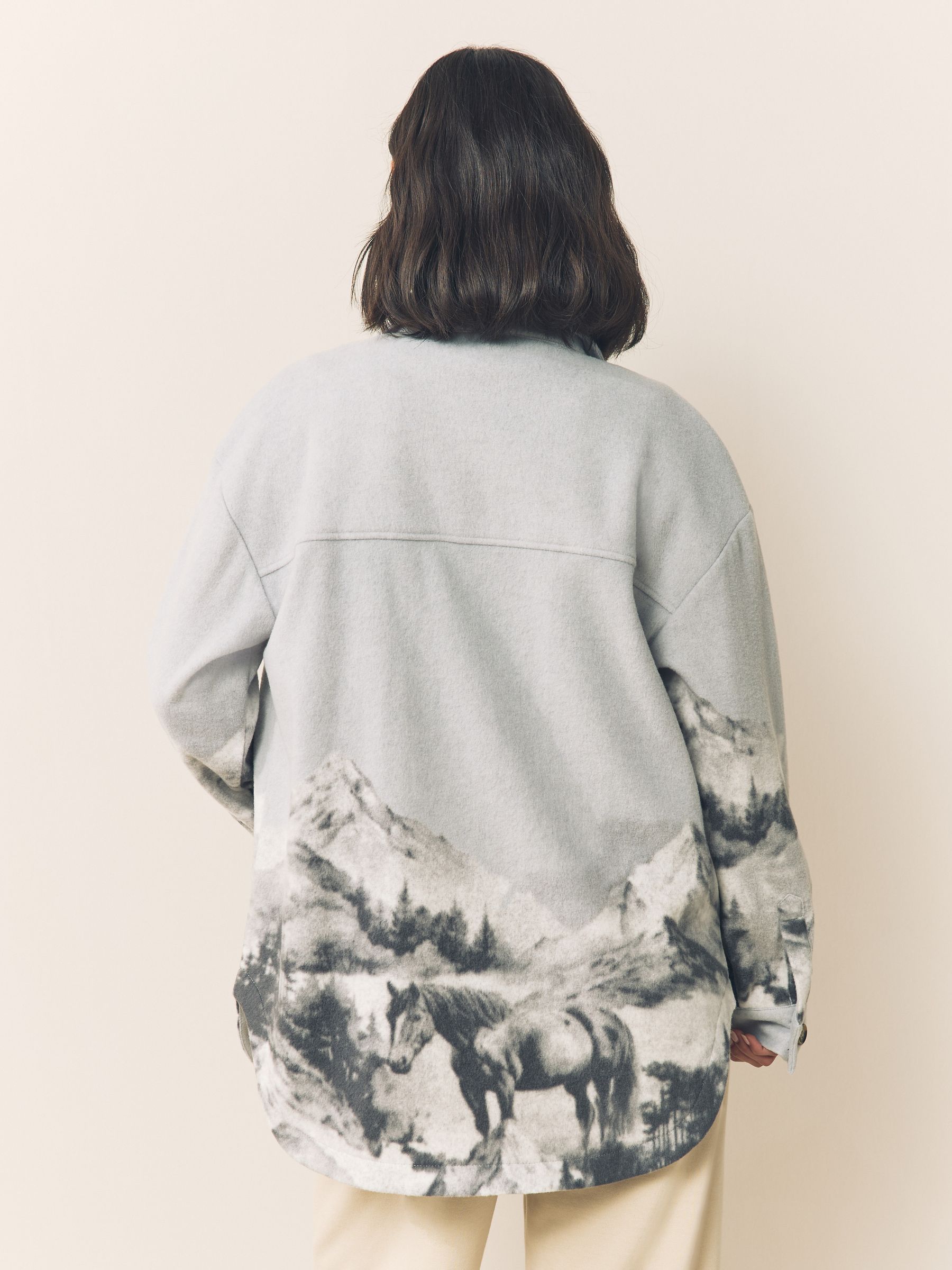 Buy Grey Scene Polar Fleece Shacket from the Next UK online shop