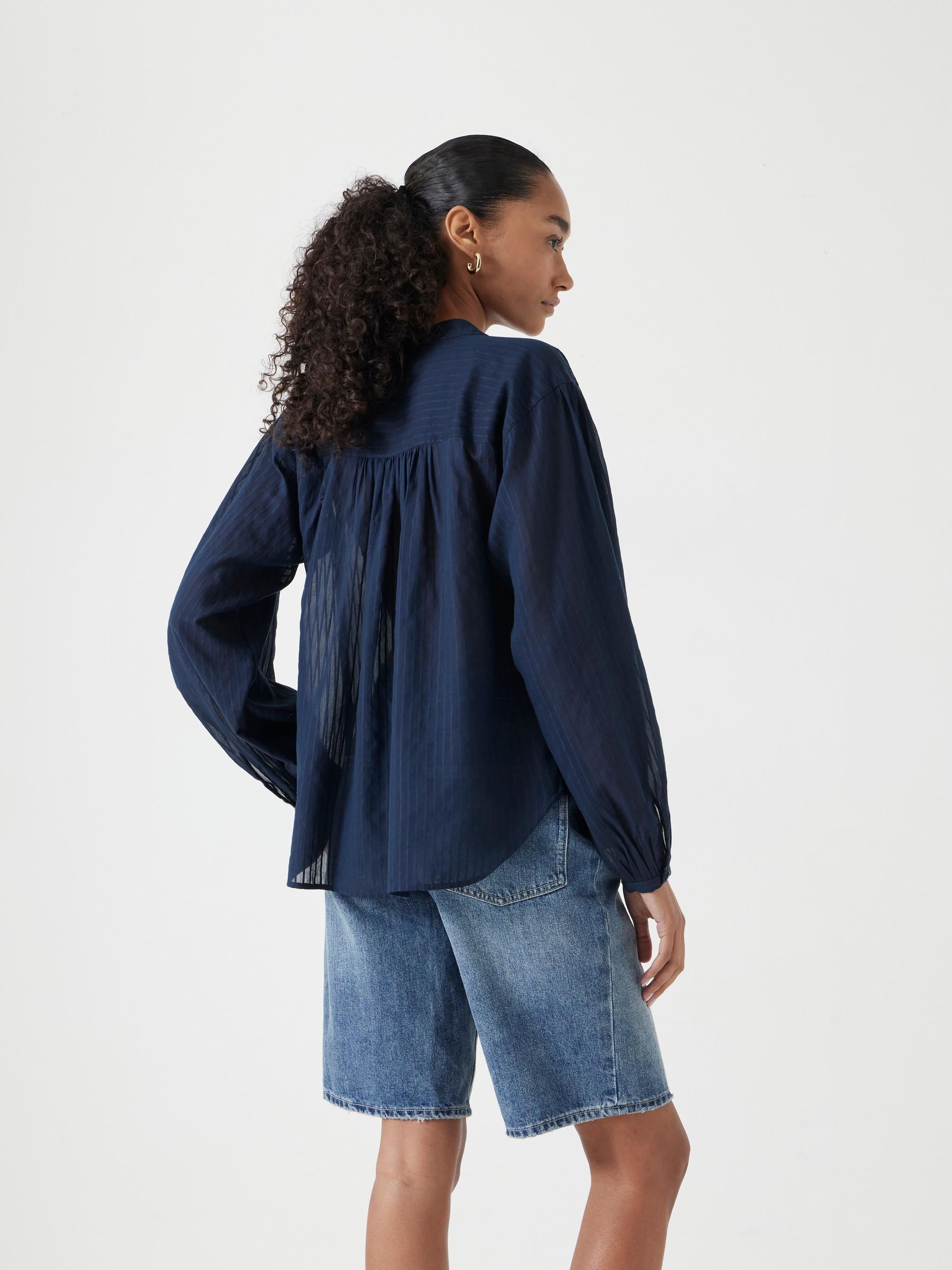 Buy Hush Blue Bea Textured Stripe Blouse from the Next UK online shop