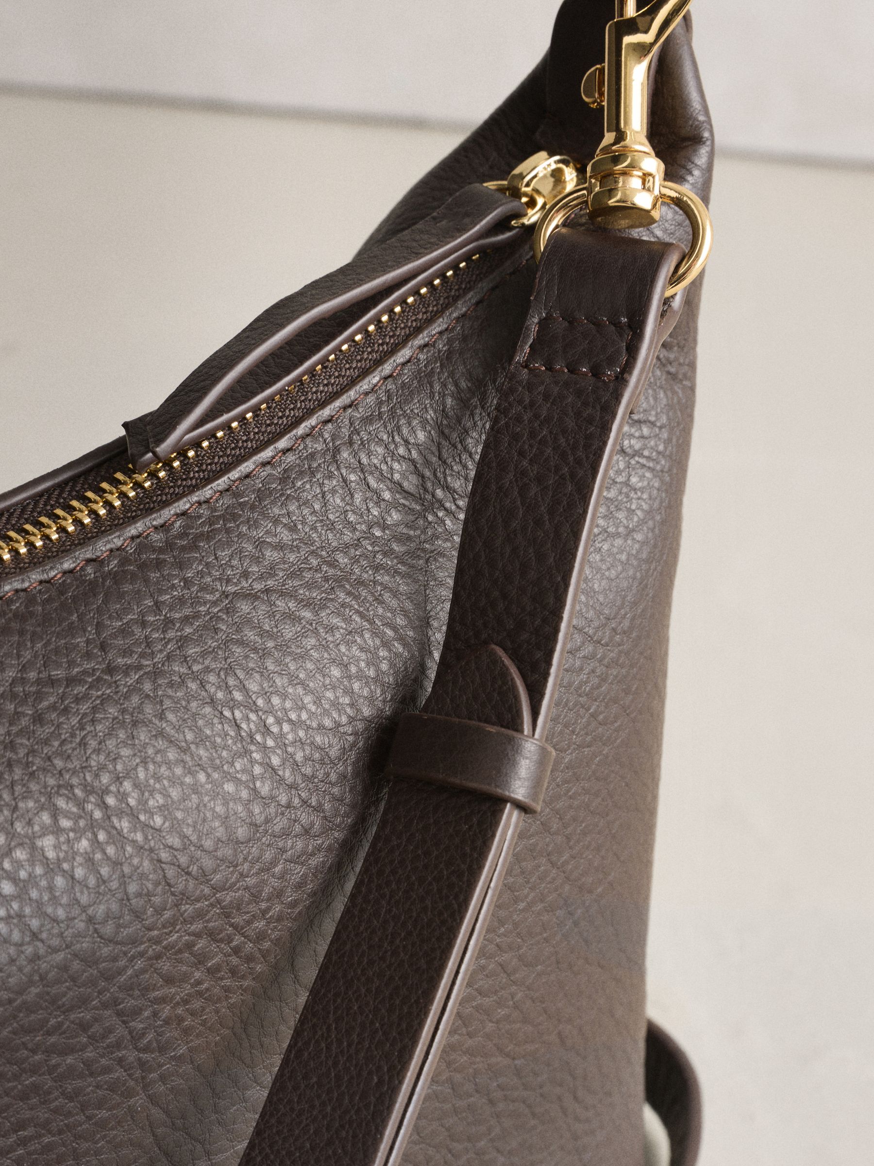 Buy Chocolate Brown Hand Held Leather Bag from Next Australia