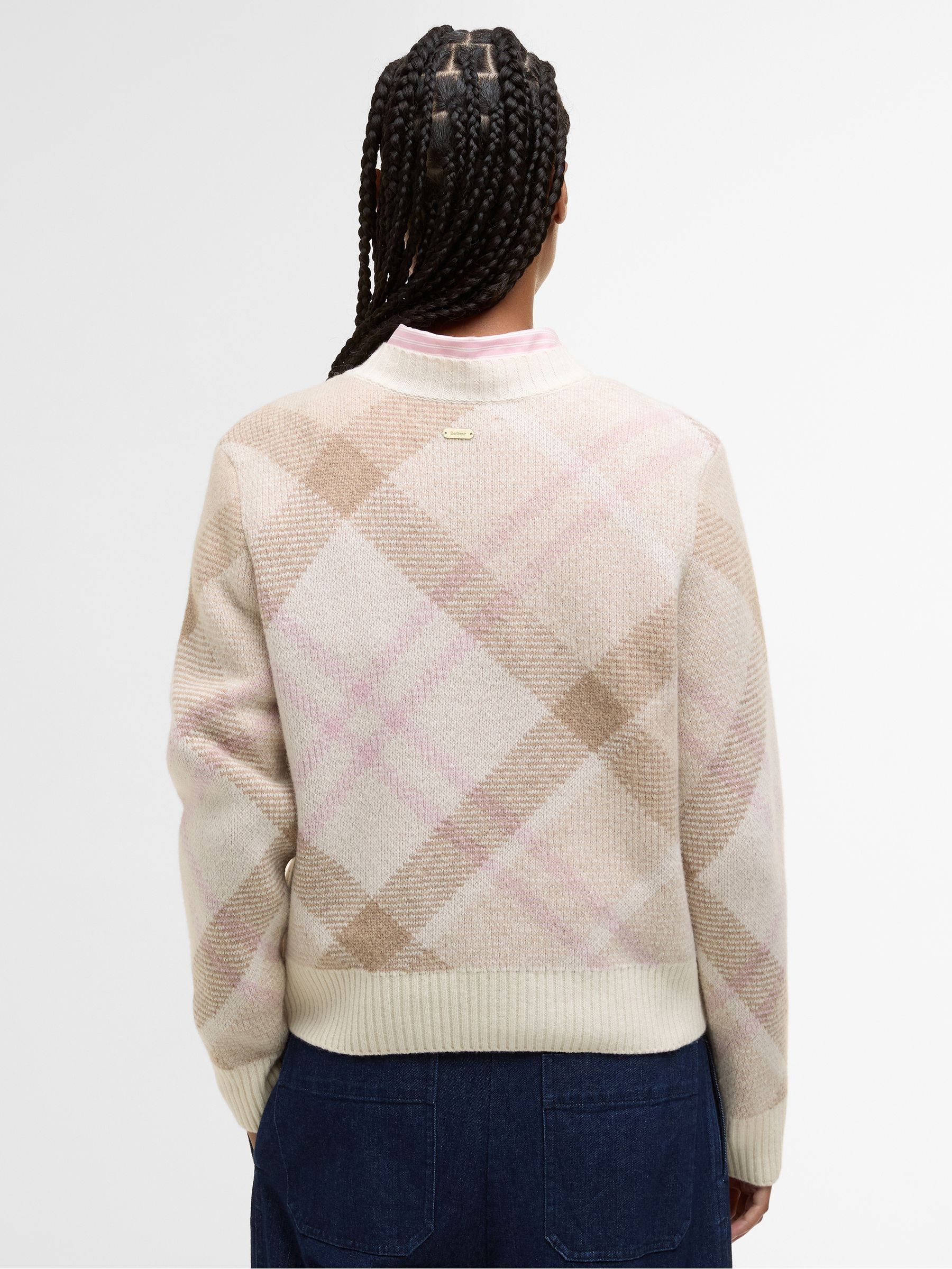 Buy Barbour® Cream Sara Knitted Check Jumper from the Next UK online shop