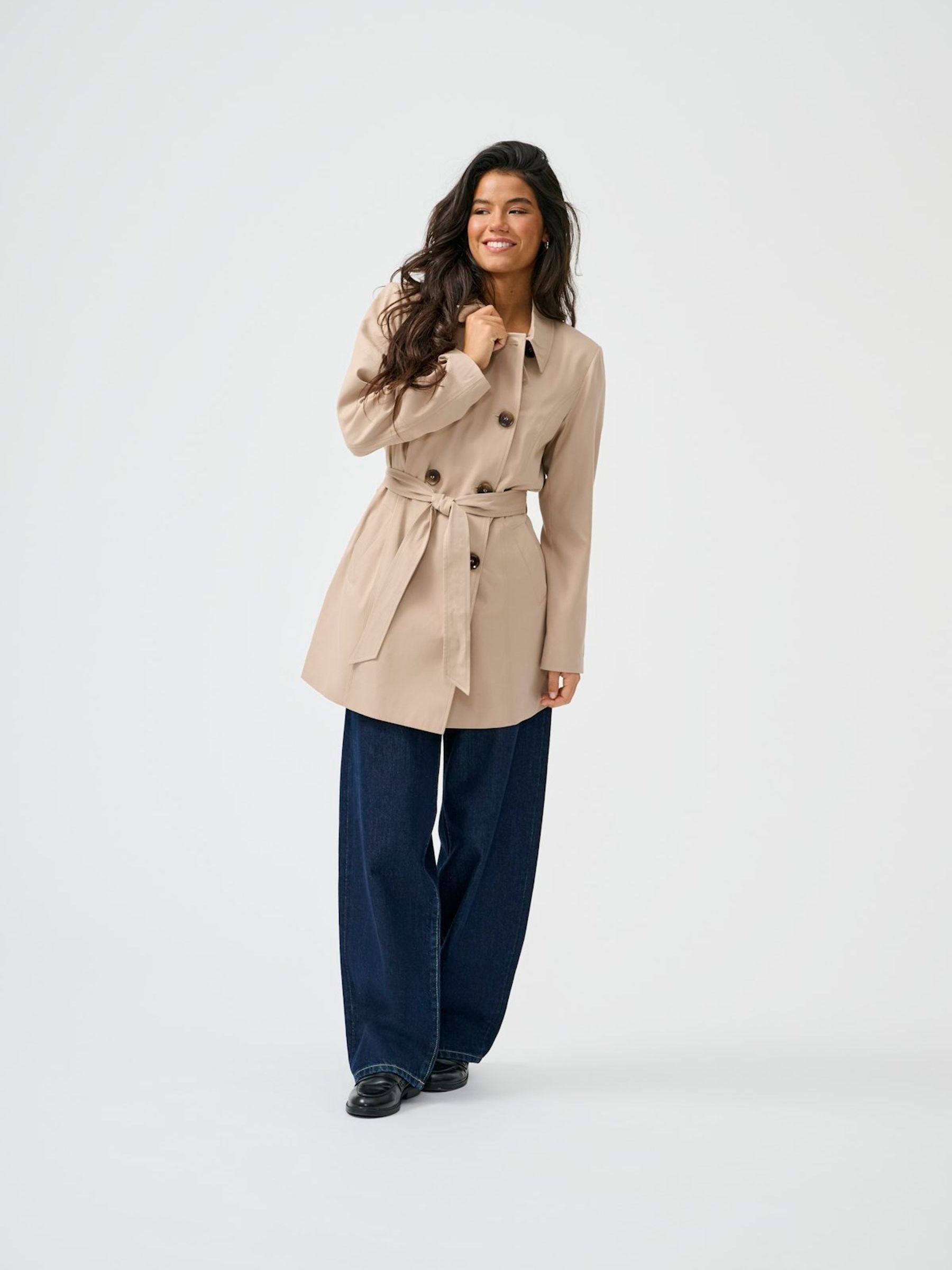 Buy ONLY Brown Double Breasted Classic Trench Coat from the Next UK ...