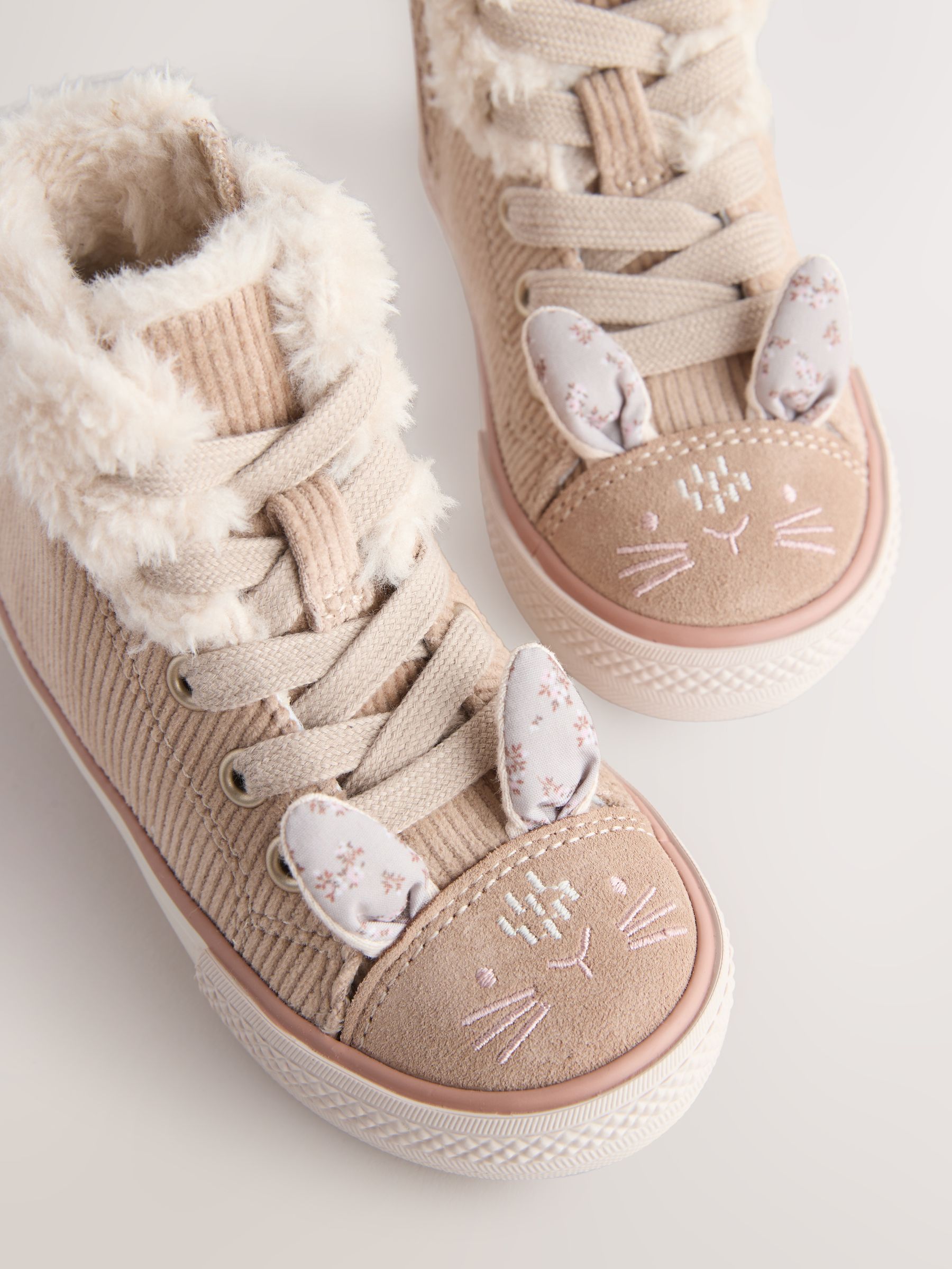 Buy Neutral Bunny Wide Fit (G) Character High Top Trainers from Next ...