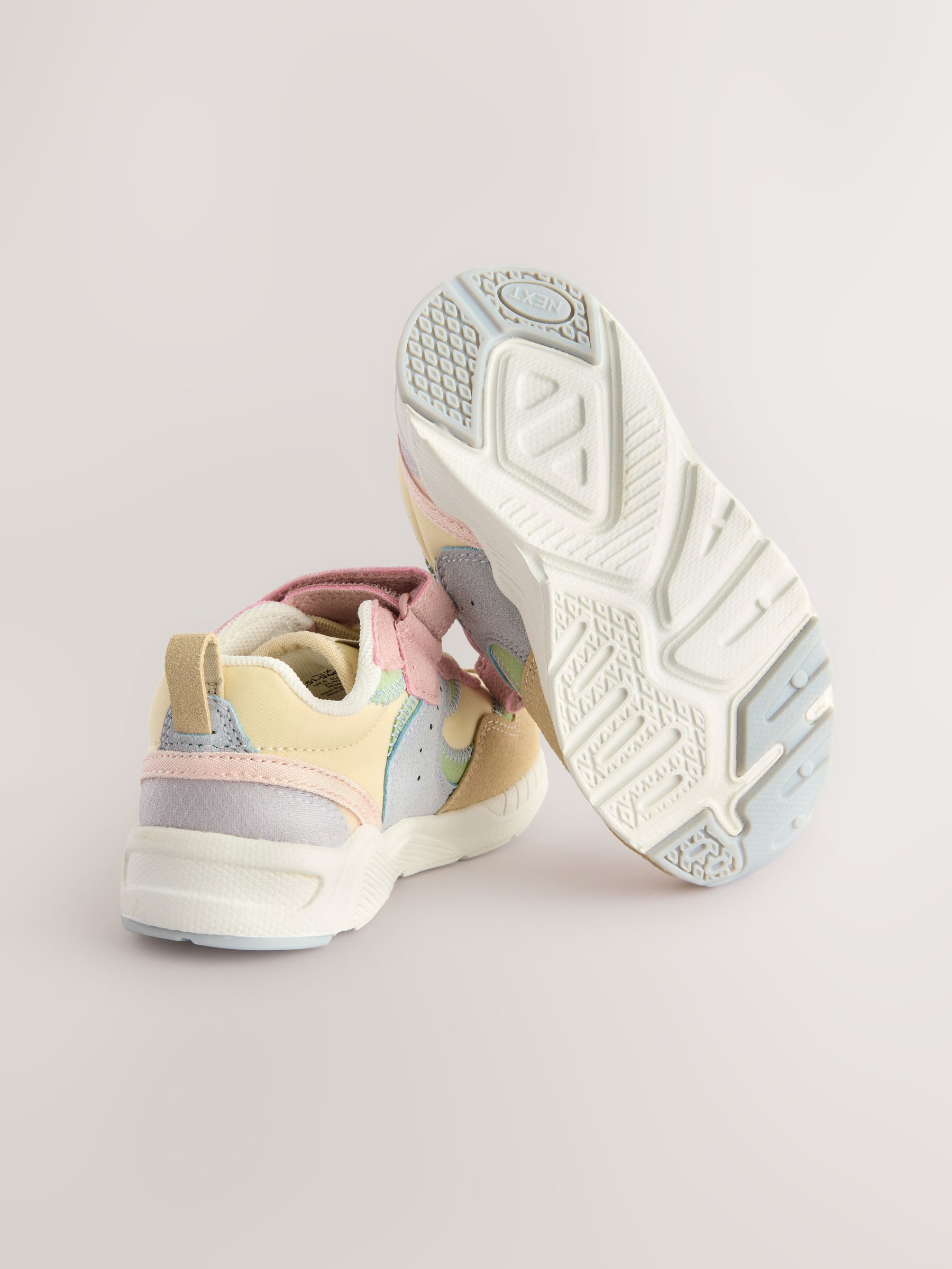 Buy Multi Pastel Wide Fit (G) Elastic Lace Touch Fasten Trainers from ...
