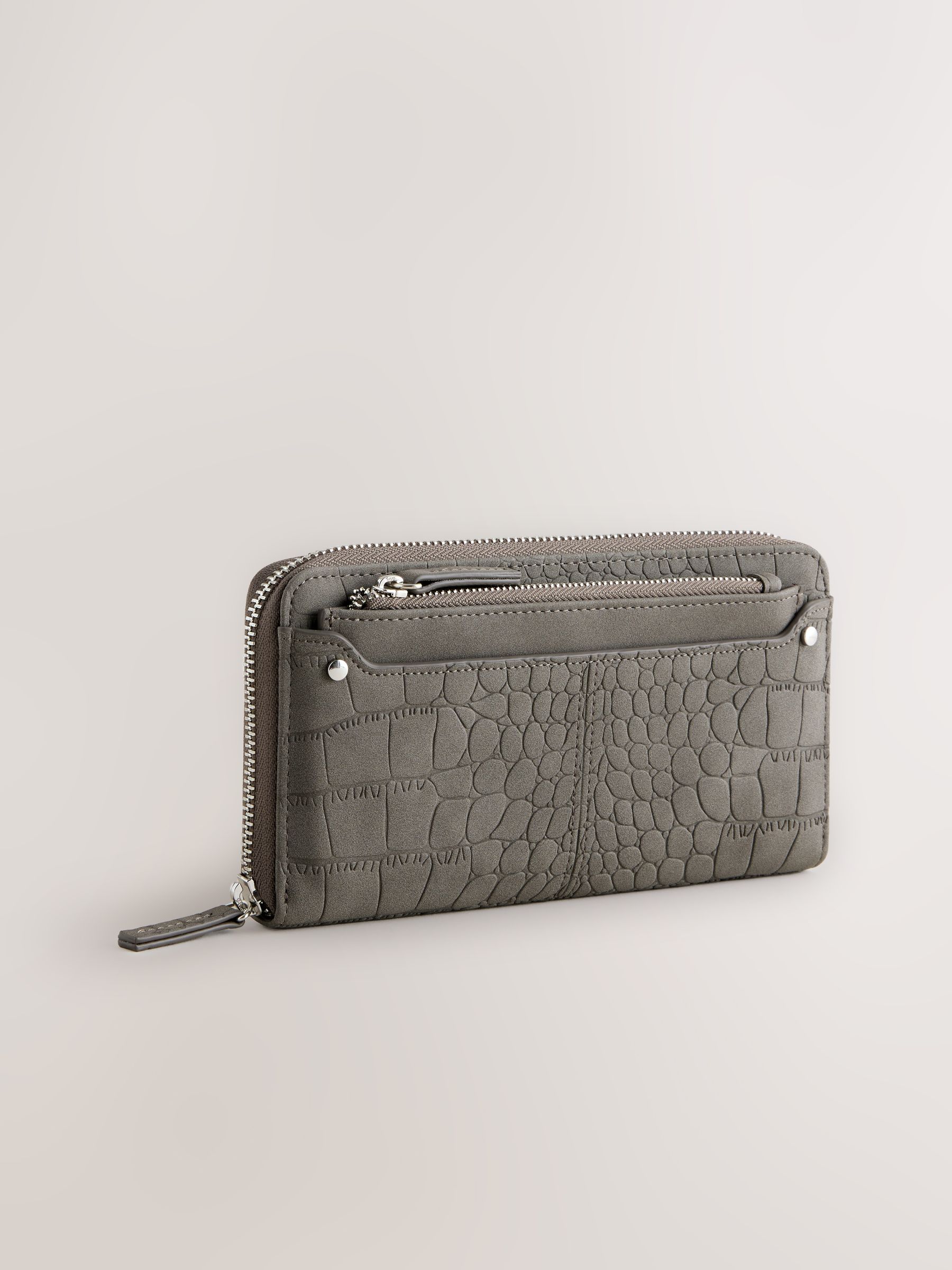 Buy Grey Croc Effect Large Purse from the Next UK online shop