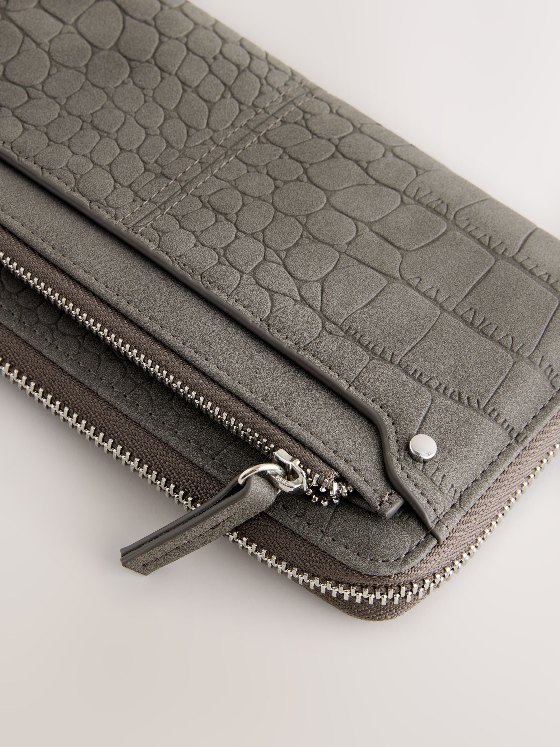 Buy Grey Croc Effect Large Purse from the Next UK online shop
