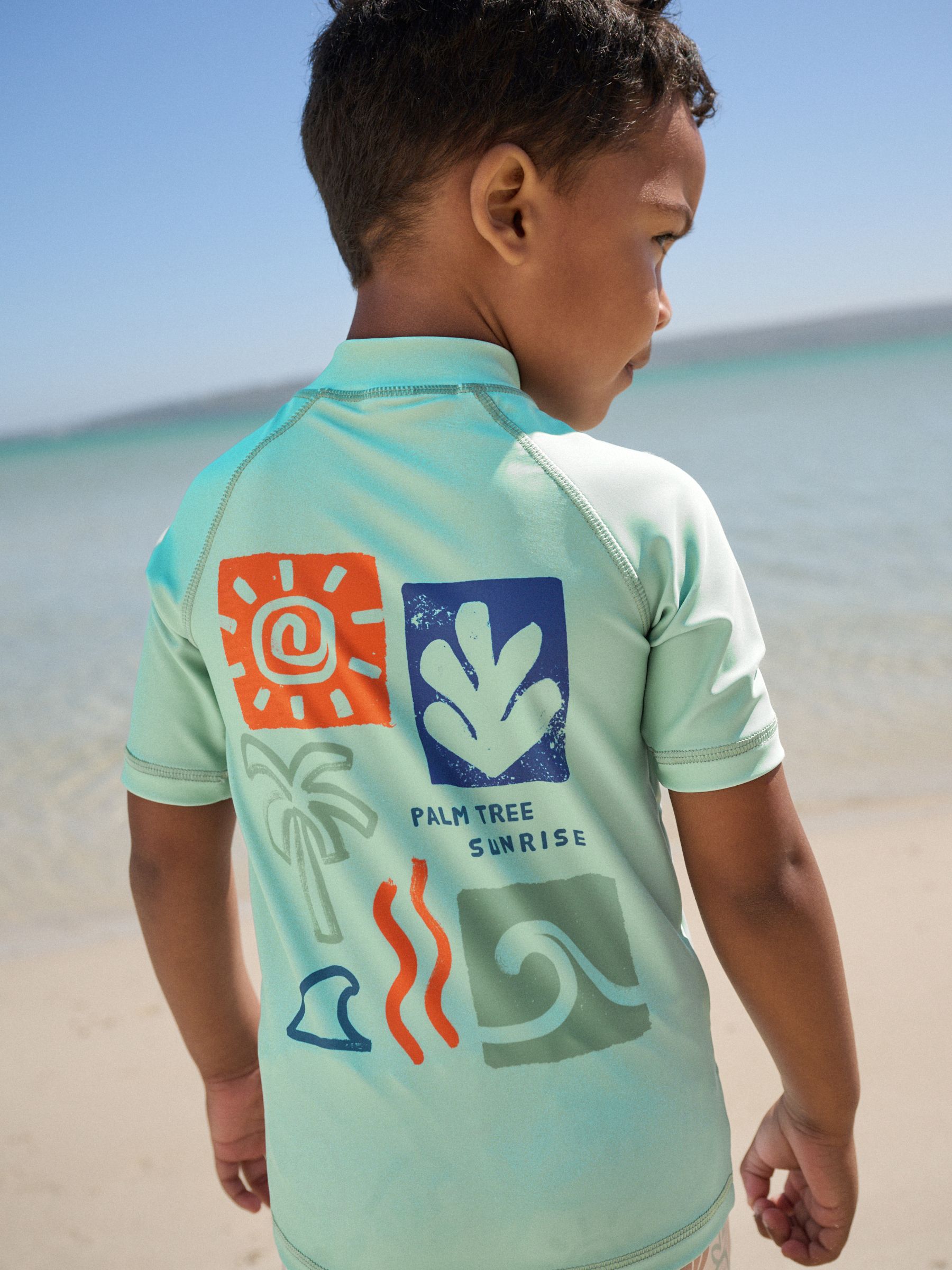 Buy Sage Green Rash Vest and Swim Shorts Set (3mths-7yrs) from Next ...