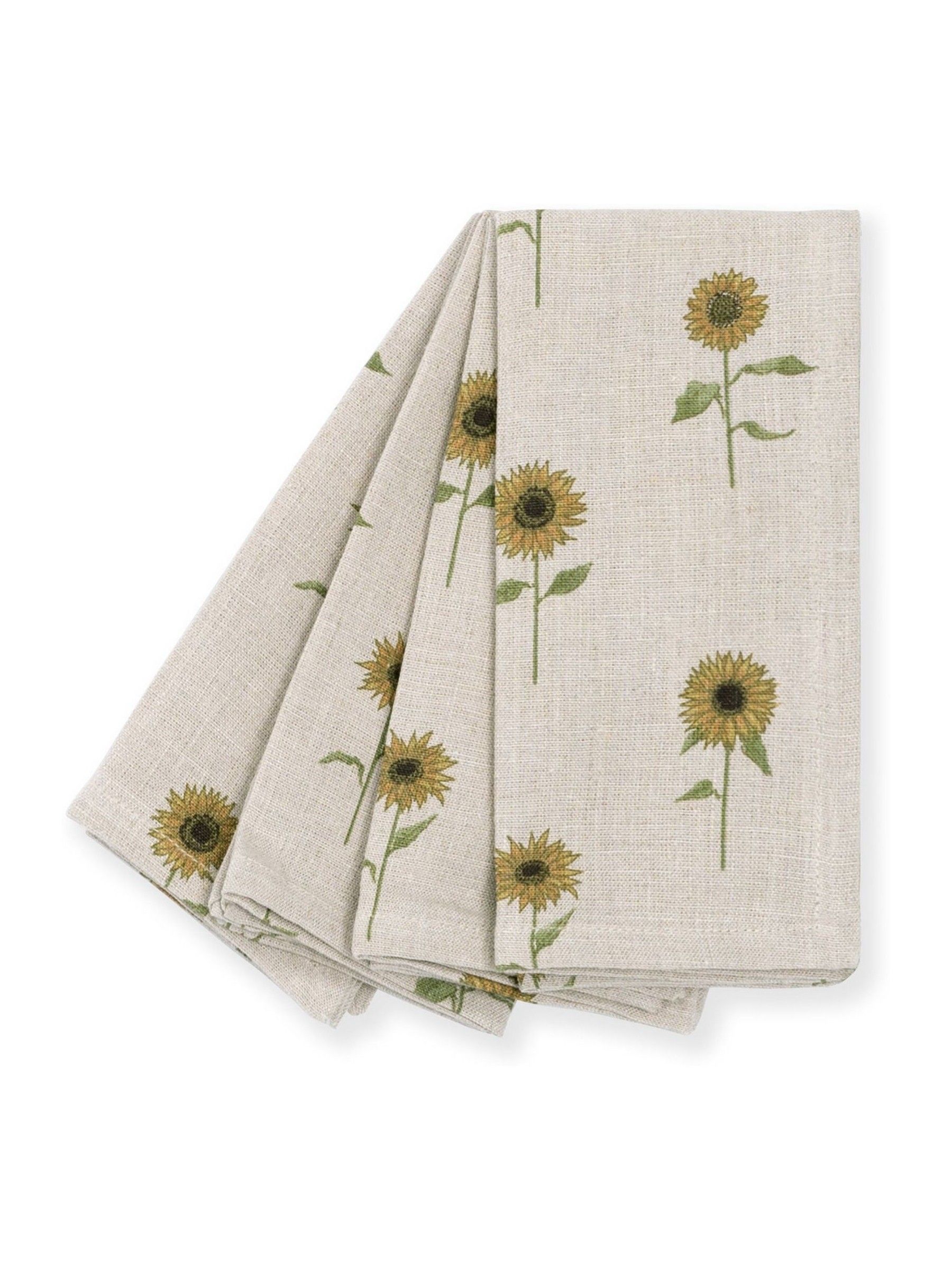 Buy Sophie Allport Set of 4 Natural Linen Sunflower Napkins from Next ...